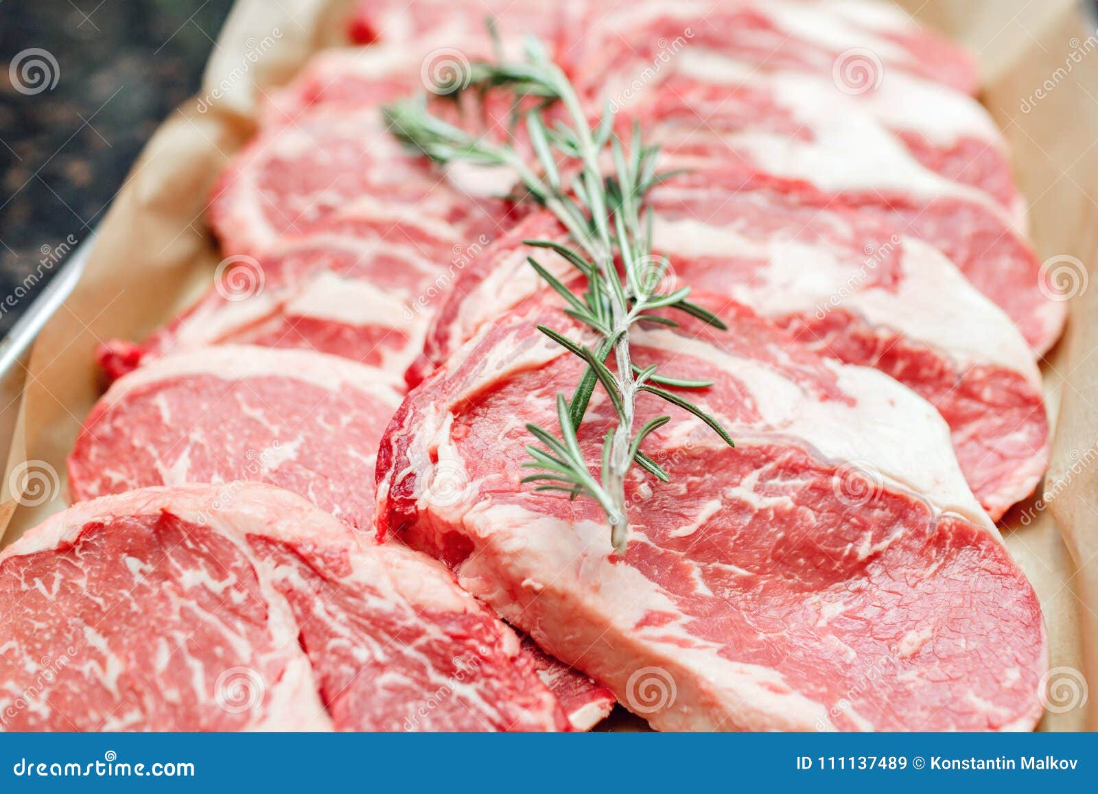 Selection of Different Cuts of Fresh Raw Red Meat in a Supermarket ...