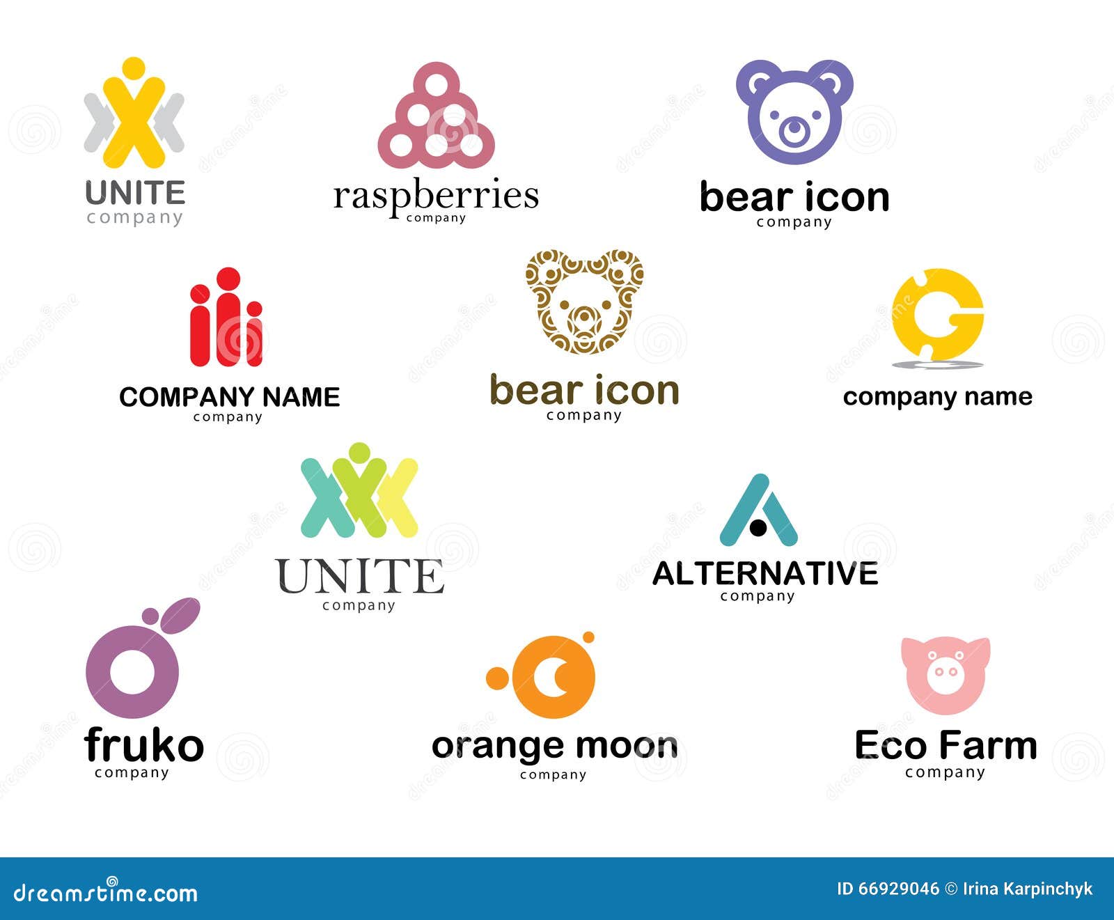 Selection of Different Logos. Icons in Vector Stock Vector ...