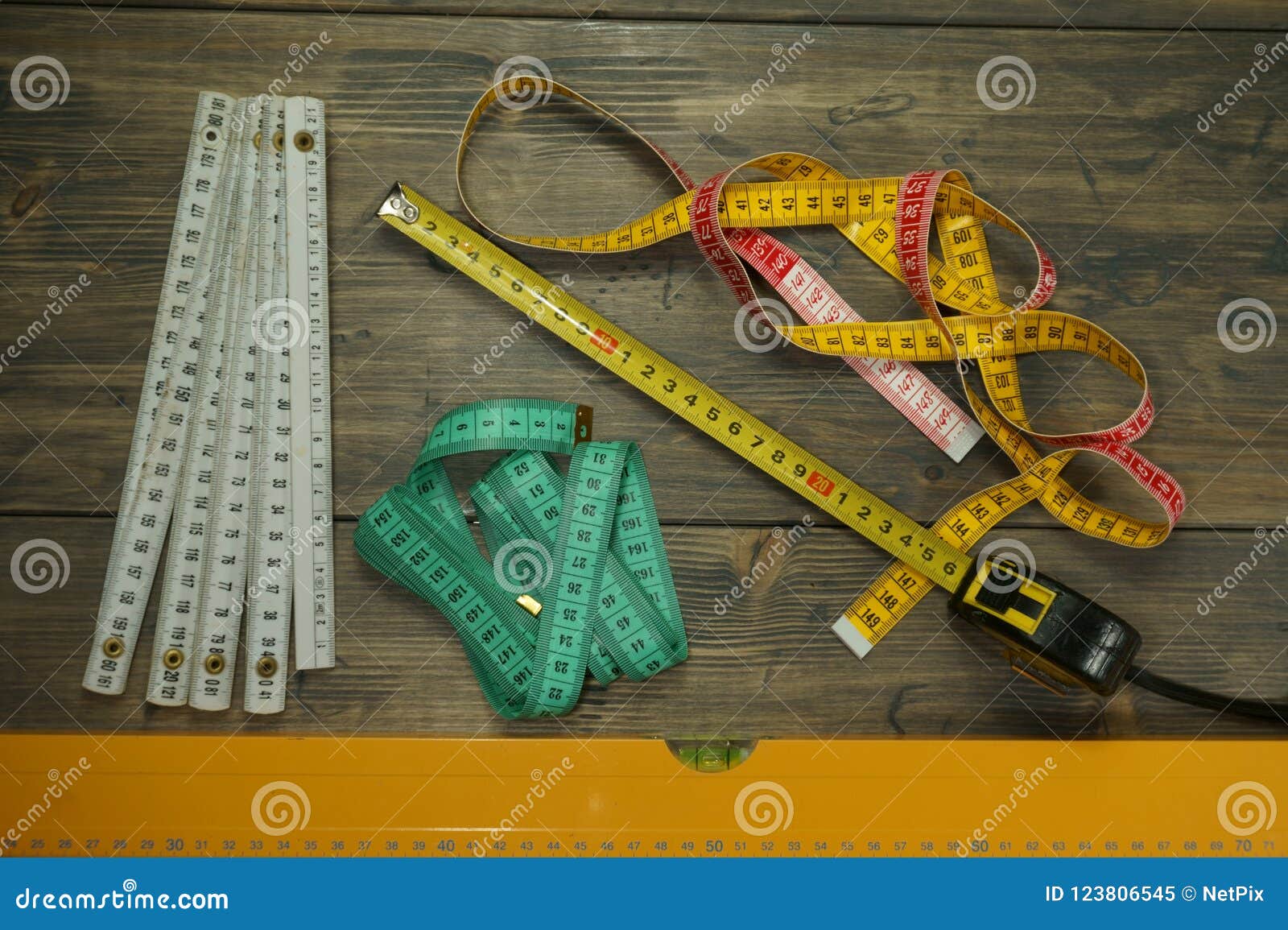 Selection of Different Measuring Tools Stock Image - Image of black ...