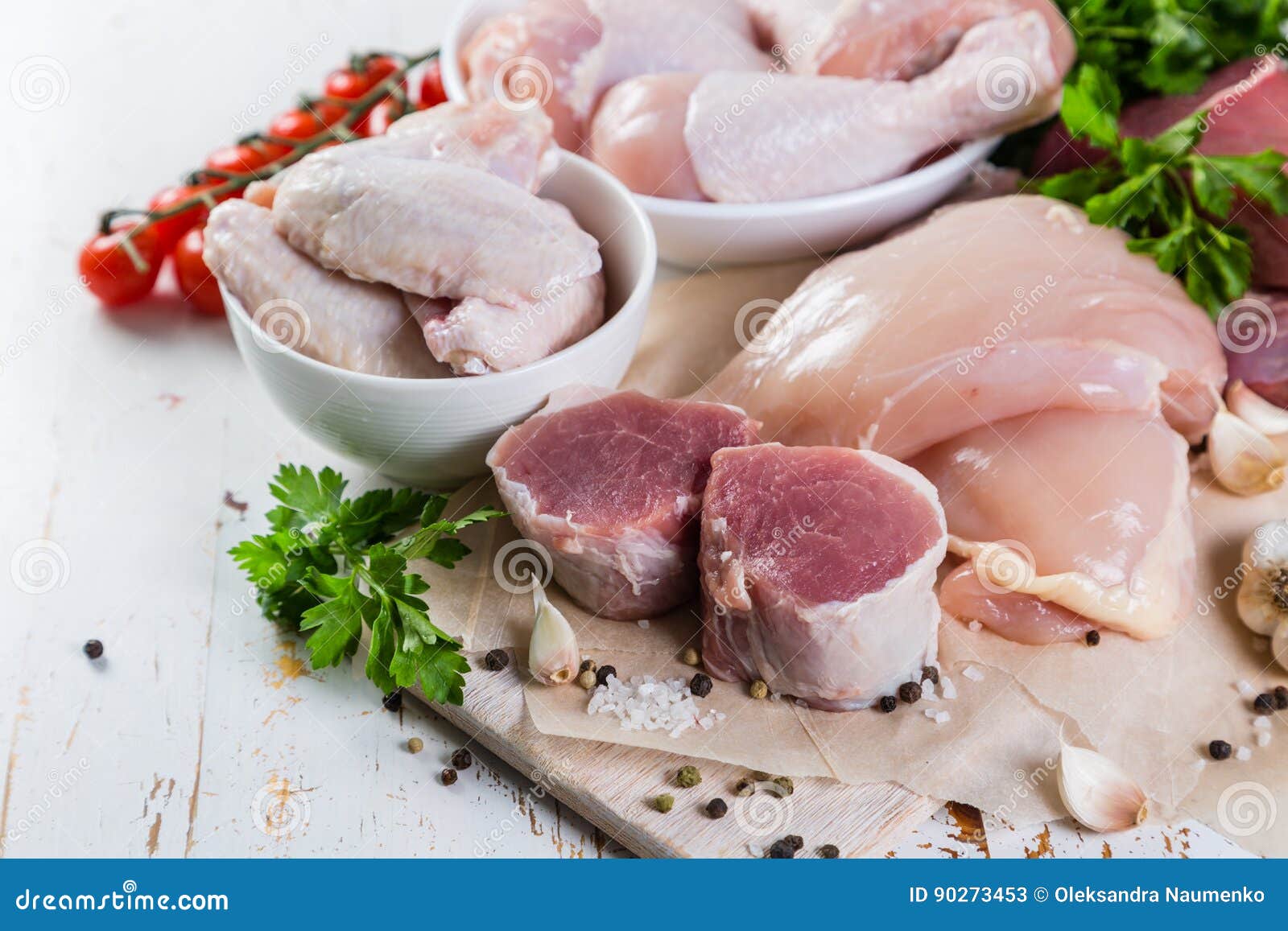 Selection of Different Meat Cuts Stock Image - Image of ingredient ...