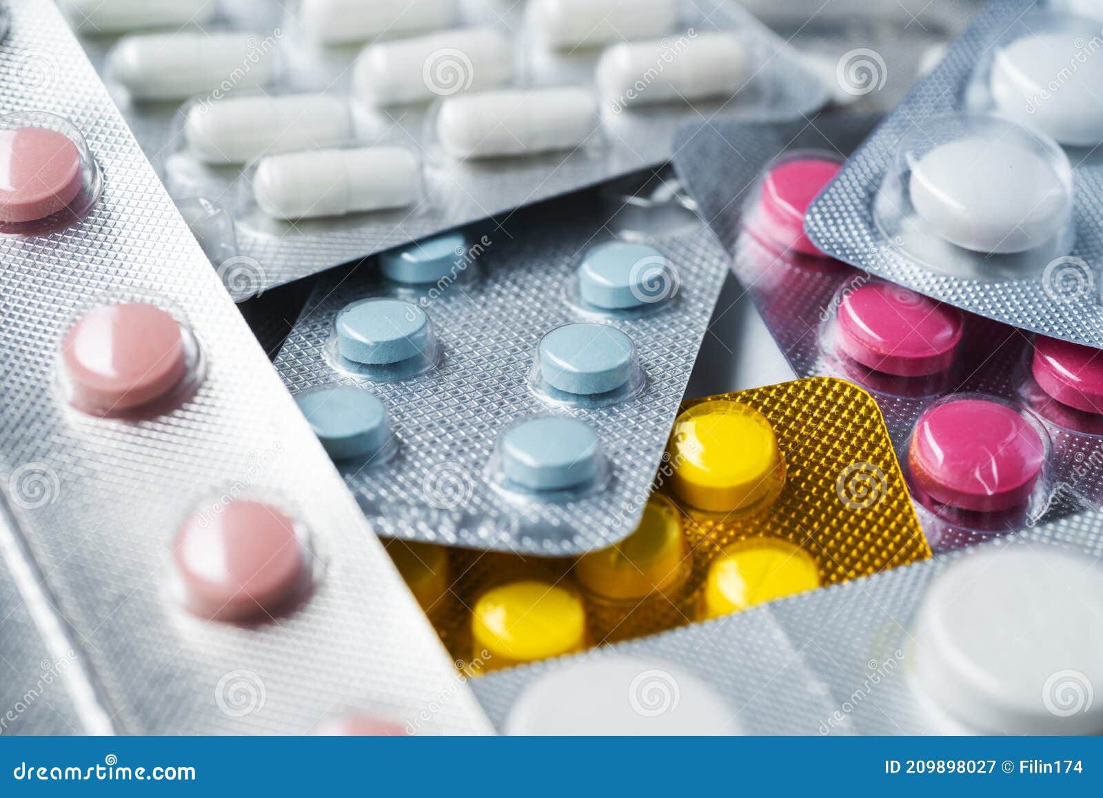 Selection of Different Pills in Form of Tablets and Capsules Stock ...