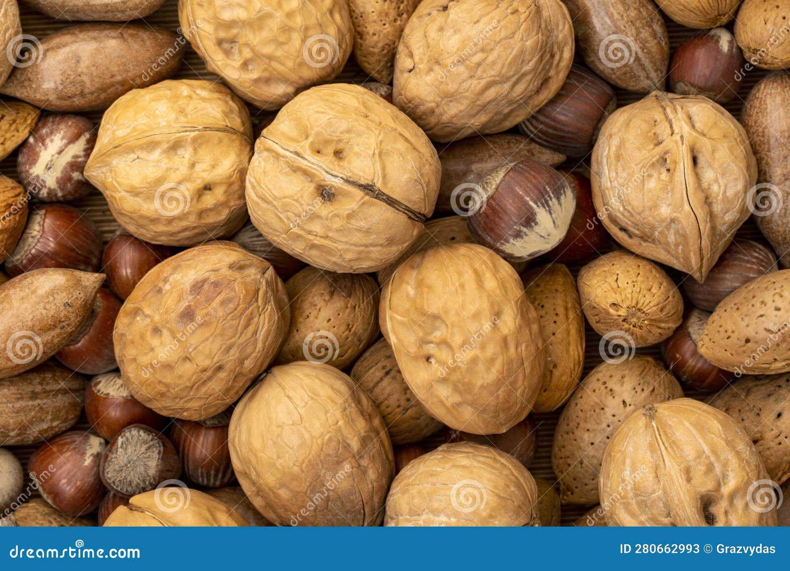 Selection of Different Types of Nuts Stock Image - Image of organic ...