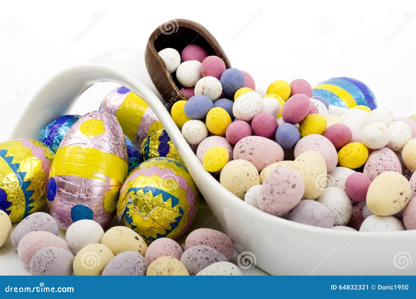 A Selection of Easter Eggs stock image. Image of ladle - 64832321