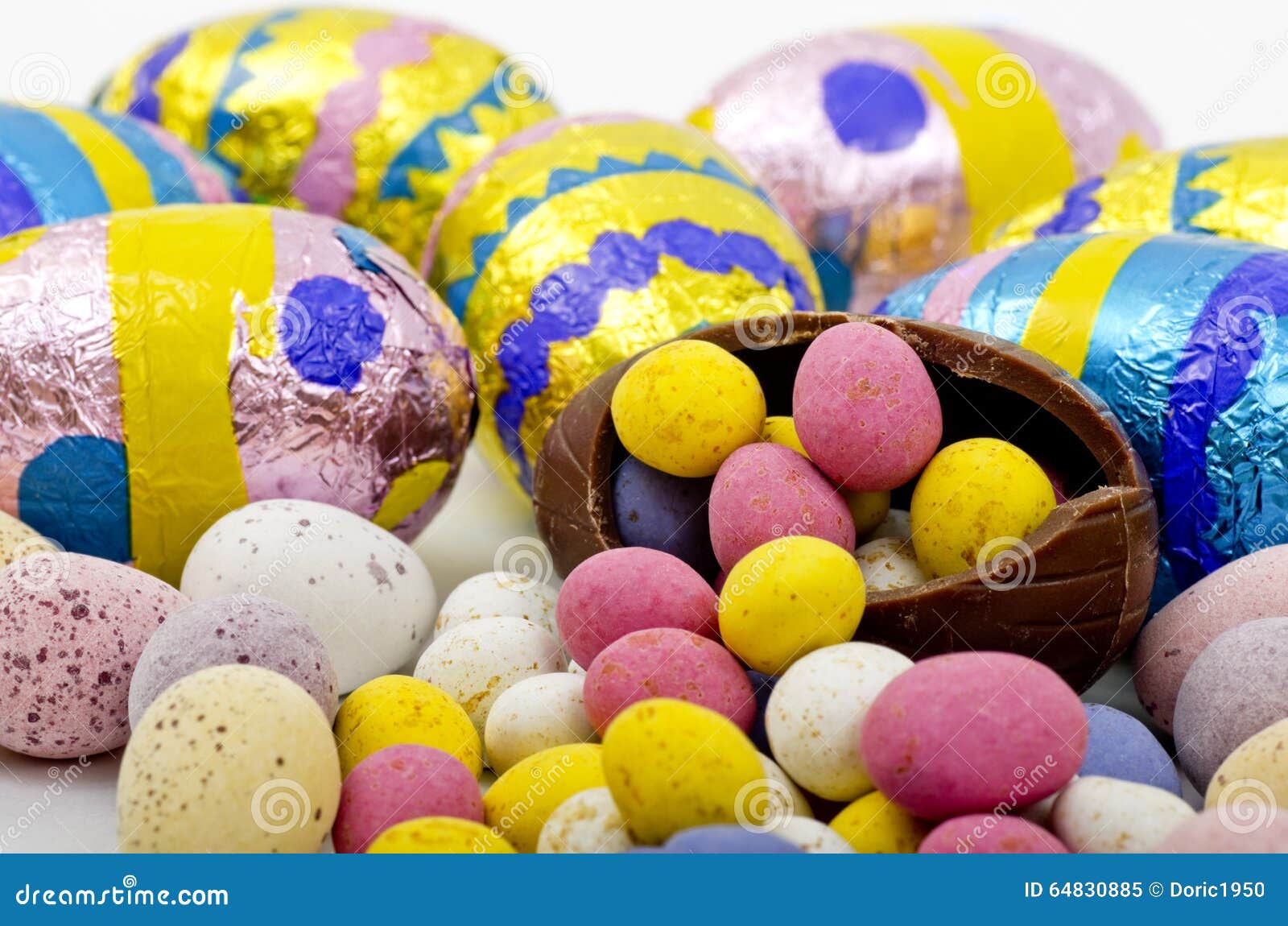 A Selection of Easter Eggs stock image. Image of sweets - 64830885