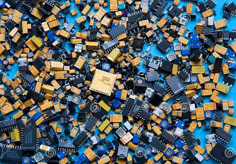 Selection of Electronic Components Stock Photo - Image of chip ...