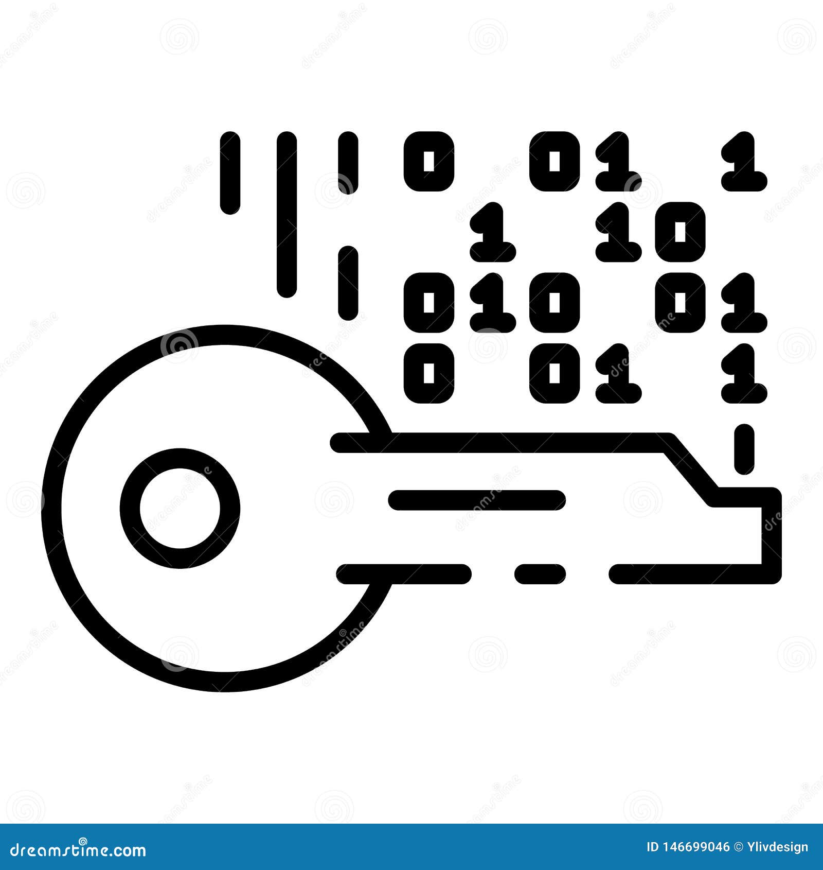 Selection of Encryption Key Icon, Outline Style Stock Vector ...