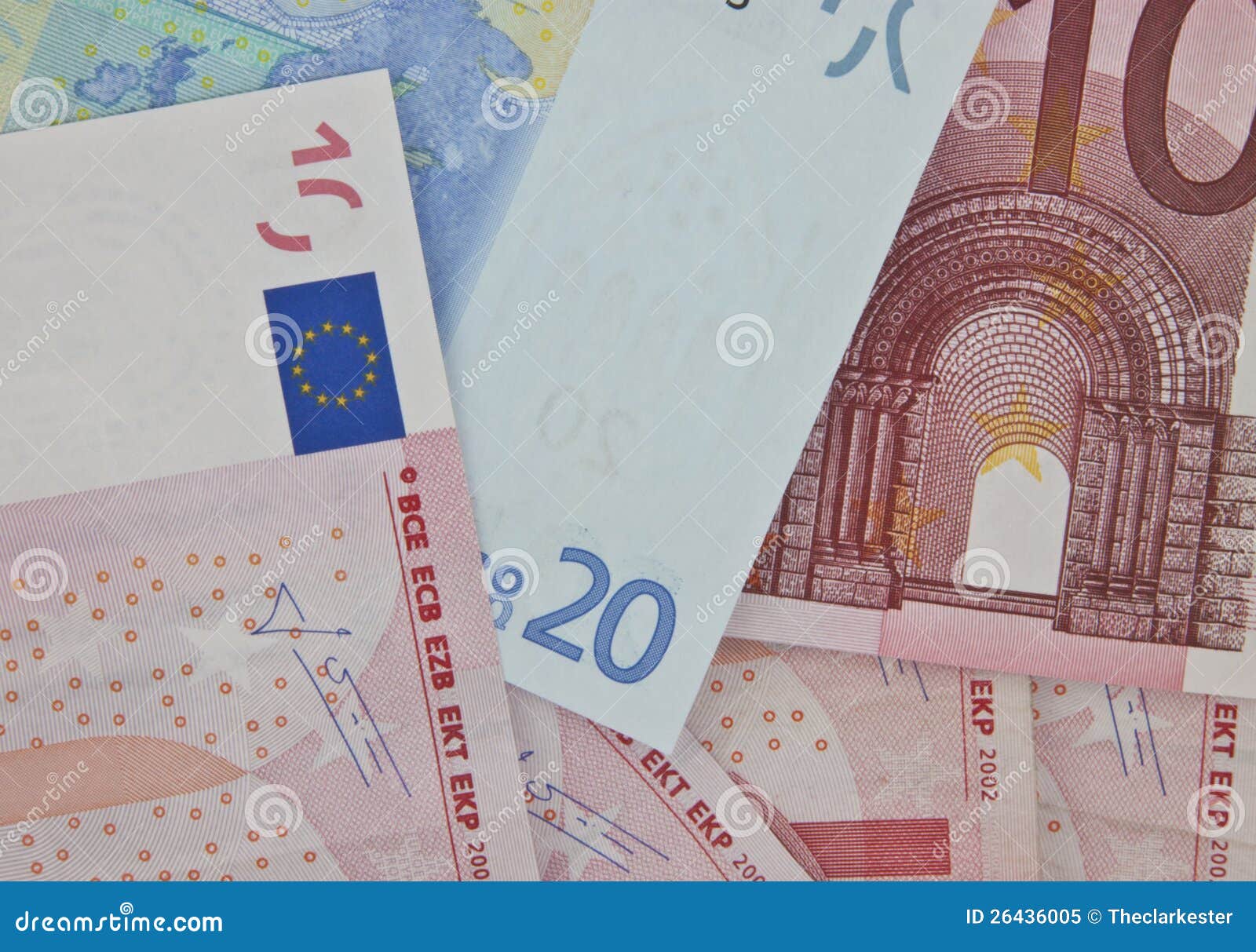 Selection of Euro Bank Notes Stock Image - Image of five, credit: 26436005