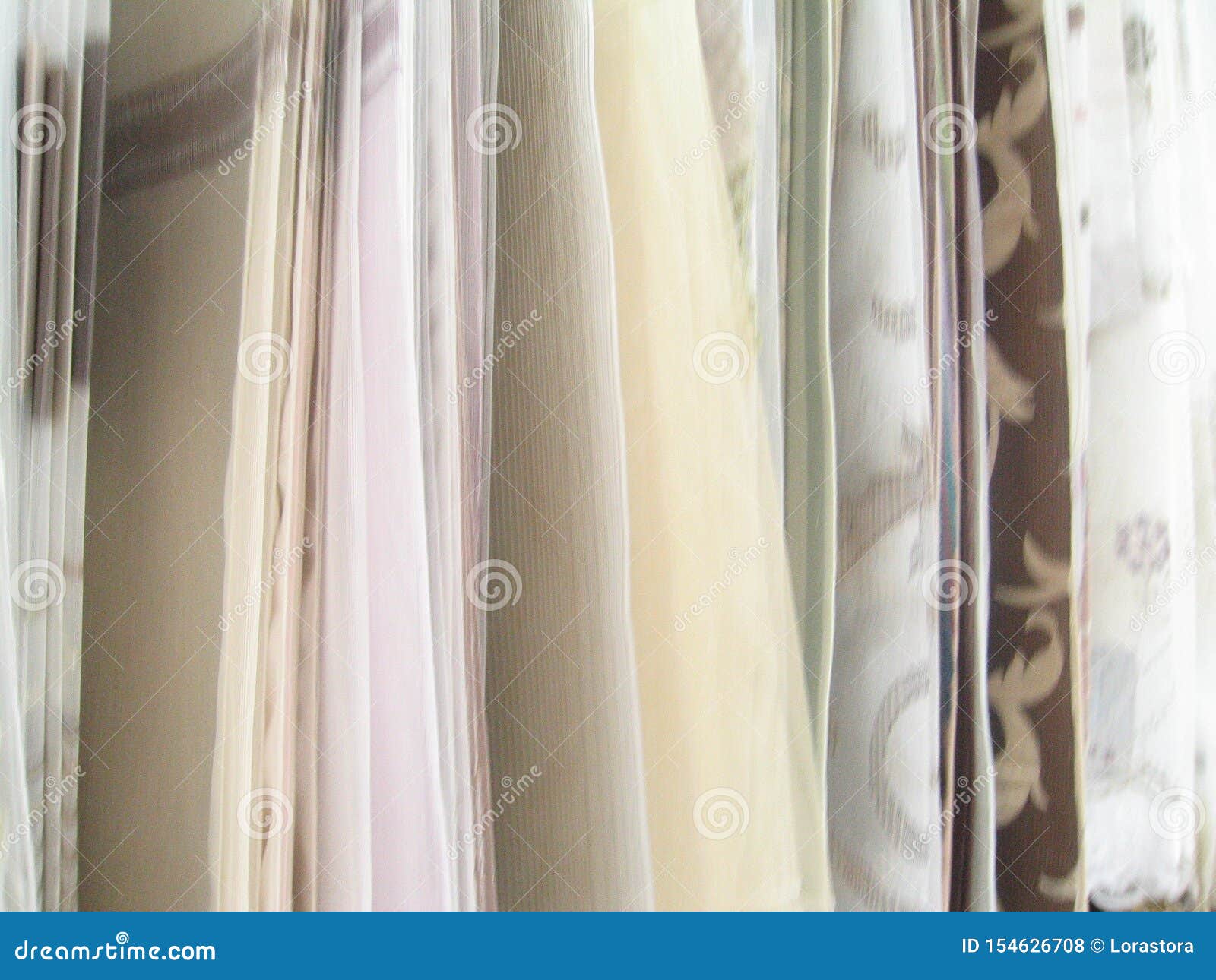Selection of Fabric Samples for Curtains Stock Photo - Image of golden ...