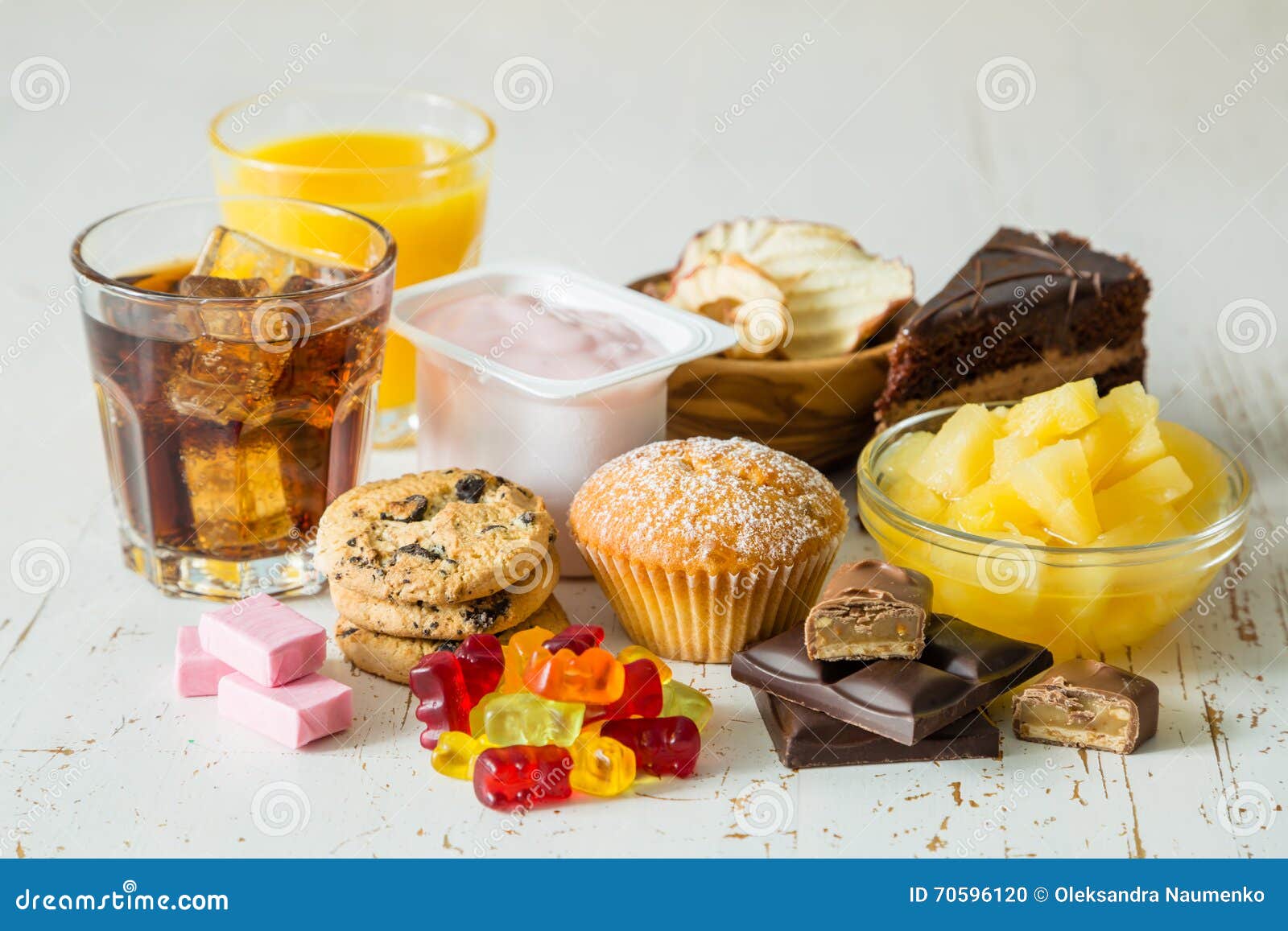 Selection of Food High in Sugar Stock Photo - Image of sugar, drink ...
