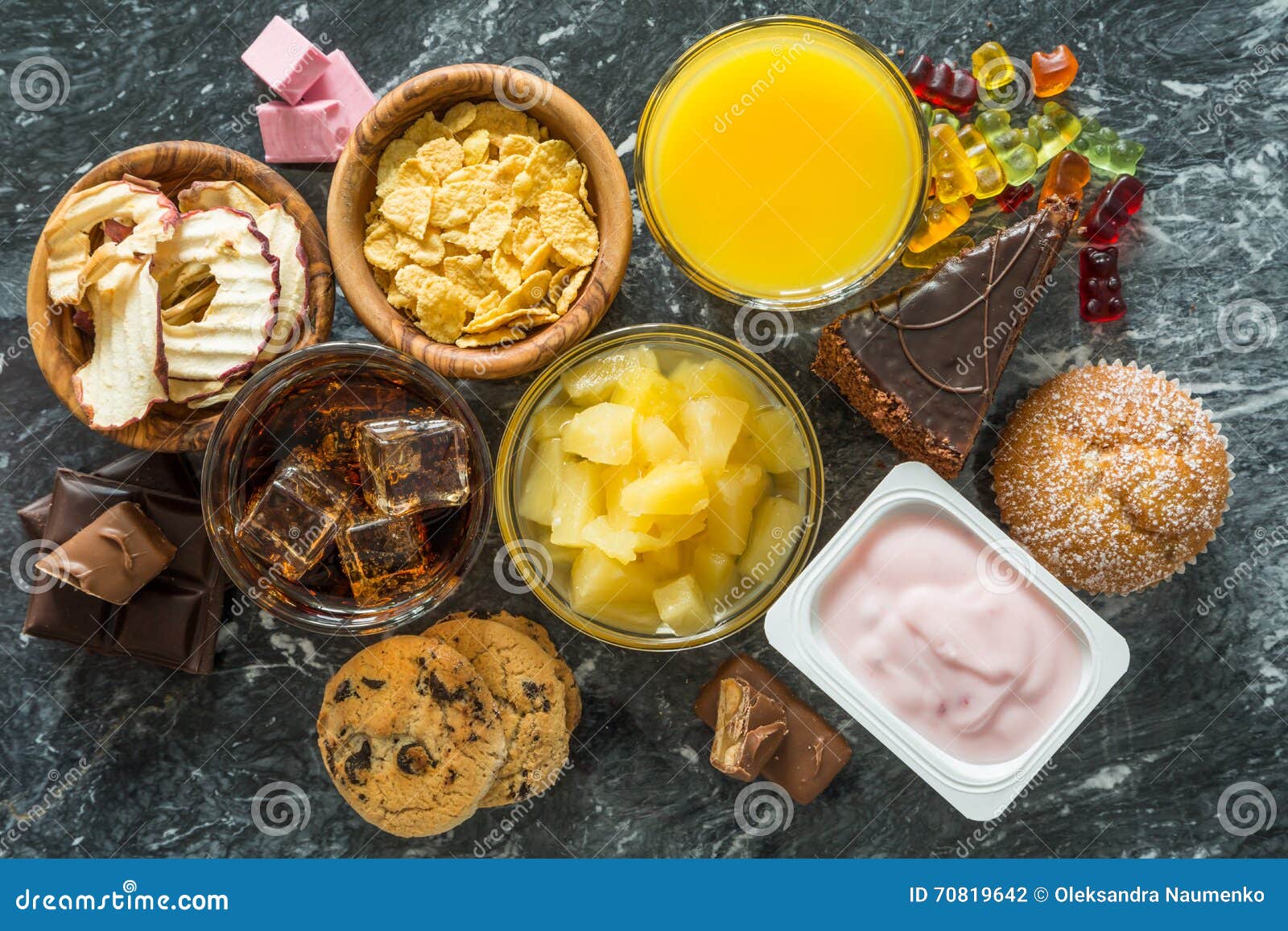 Selection of Food High in Sugar Stock Photo - Image of cookie, cake ...