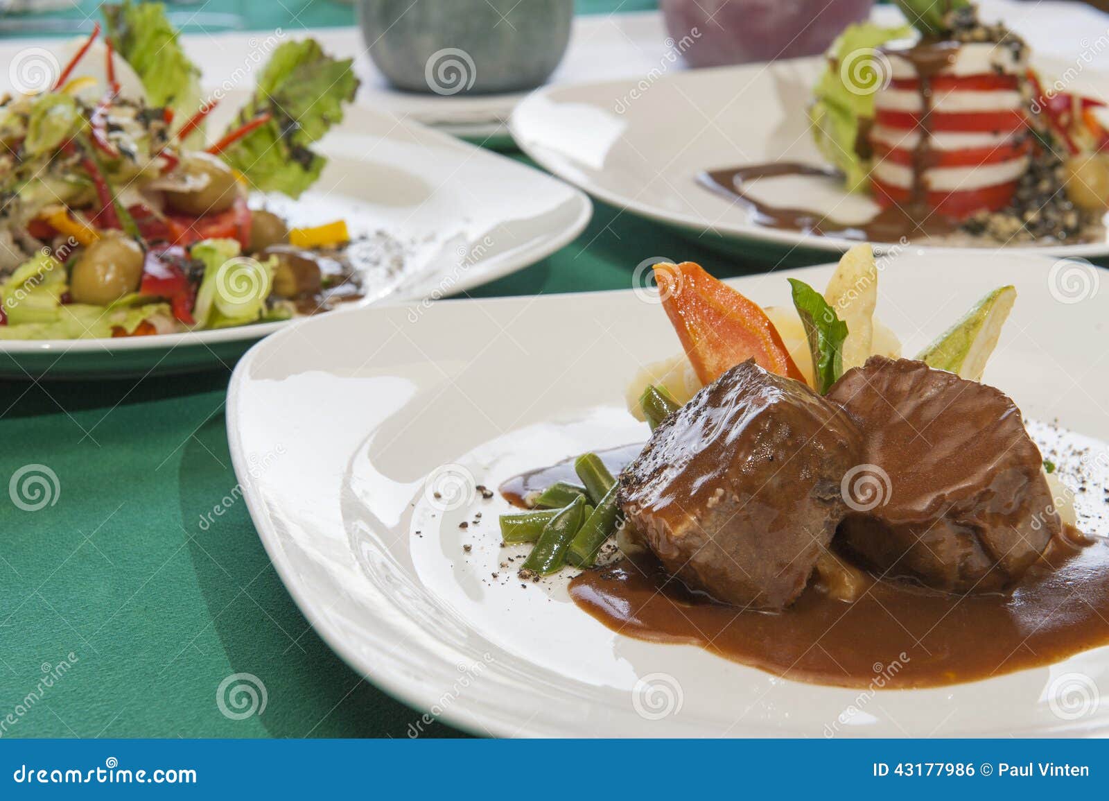 Selection of Food in a Restaurant Stock Photo - Image of gravy, table ...