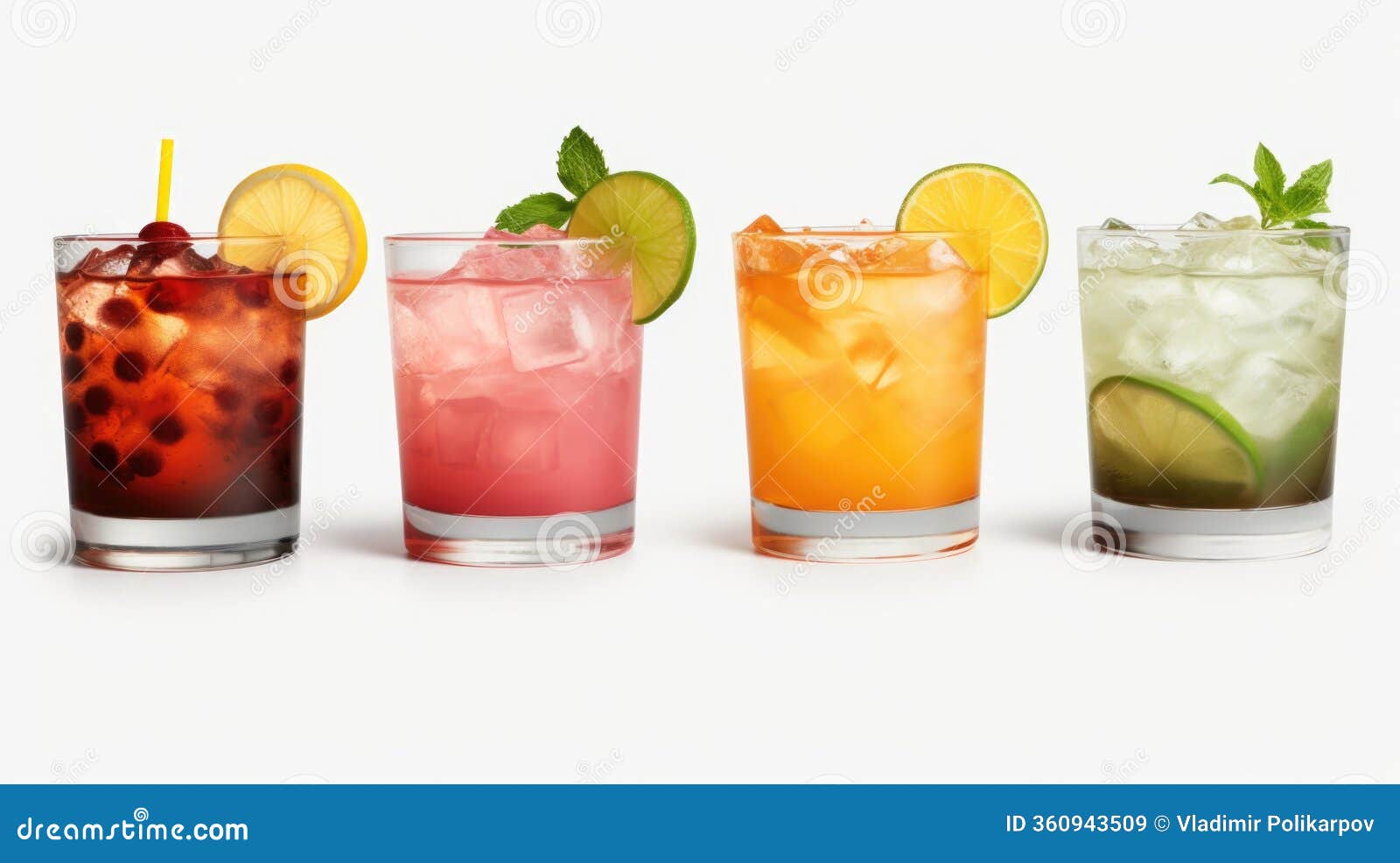 A Selection of Four Different Types of Beverages, Perfect for Menu ...