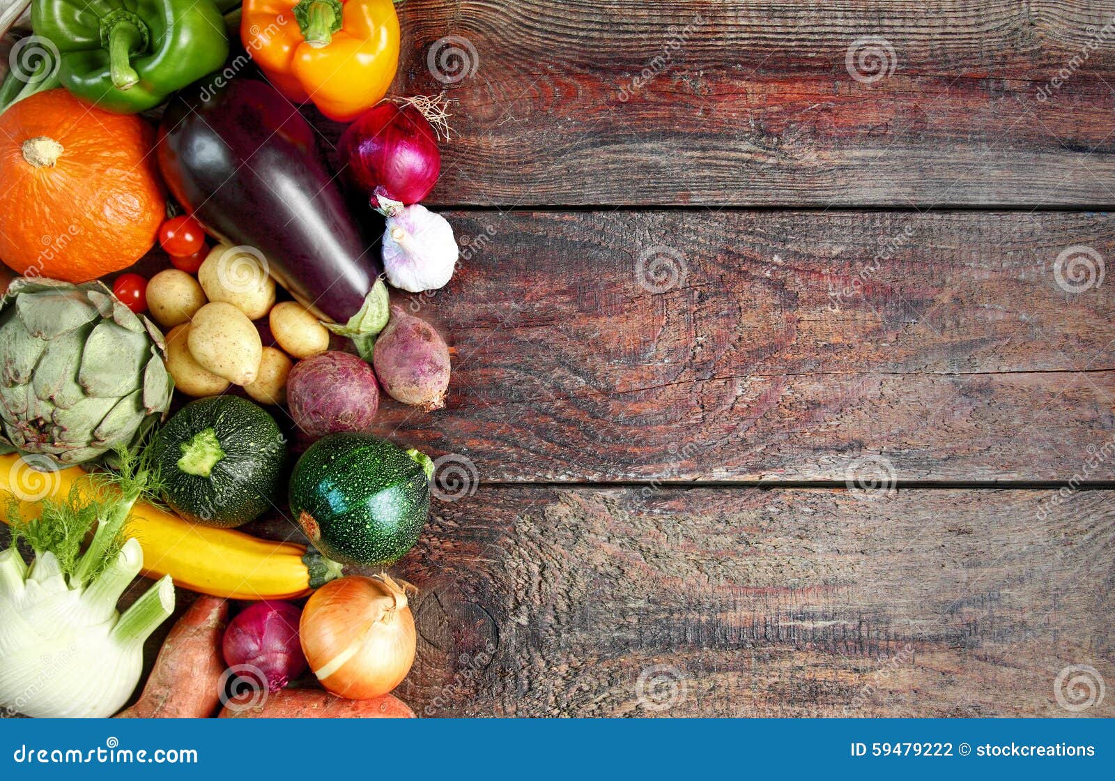 Selection of Fresh Autumn Vegetables in a Border Stock Photo - Image of ...