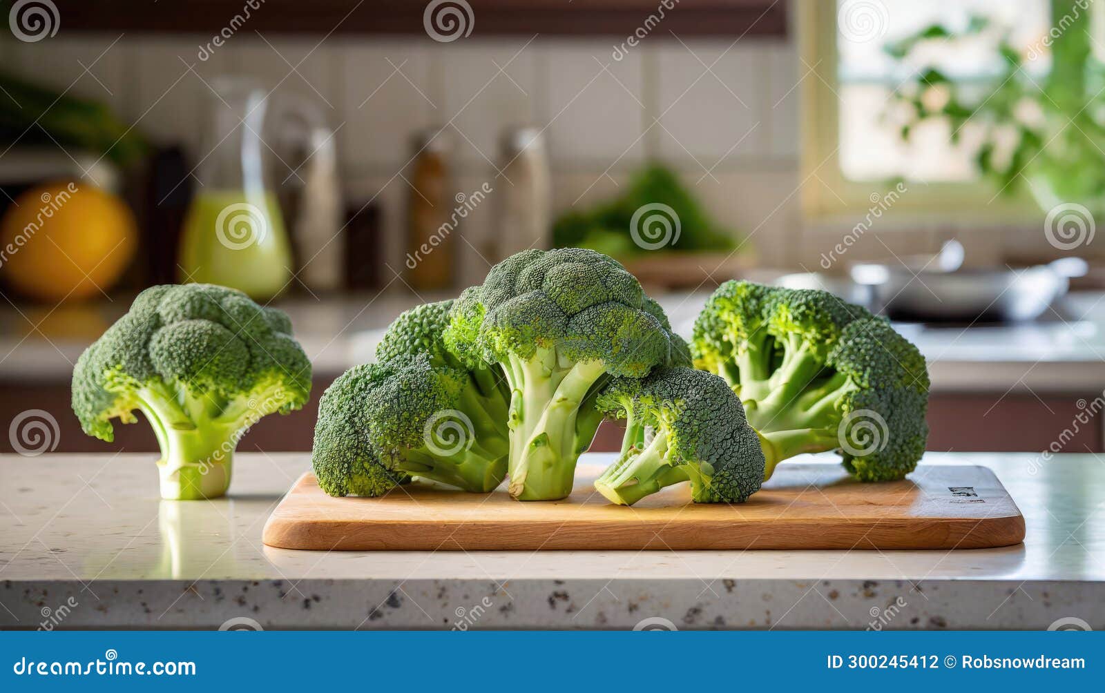 A Selection of Fresh Vegetable: Broccoli, Sitting on a Chopping Board ...