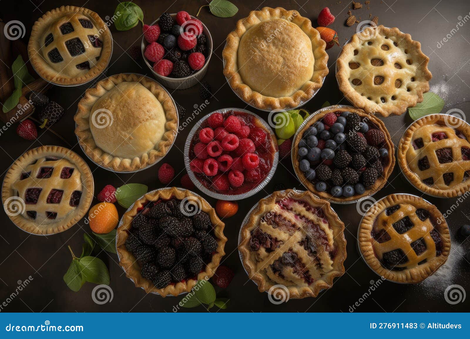 Selection of Fruit Pies, Each with Its Own Unique Flavor and Texture ...