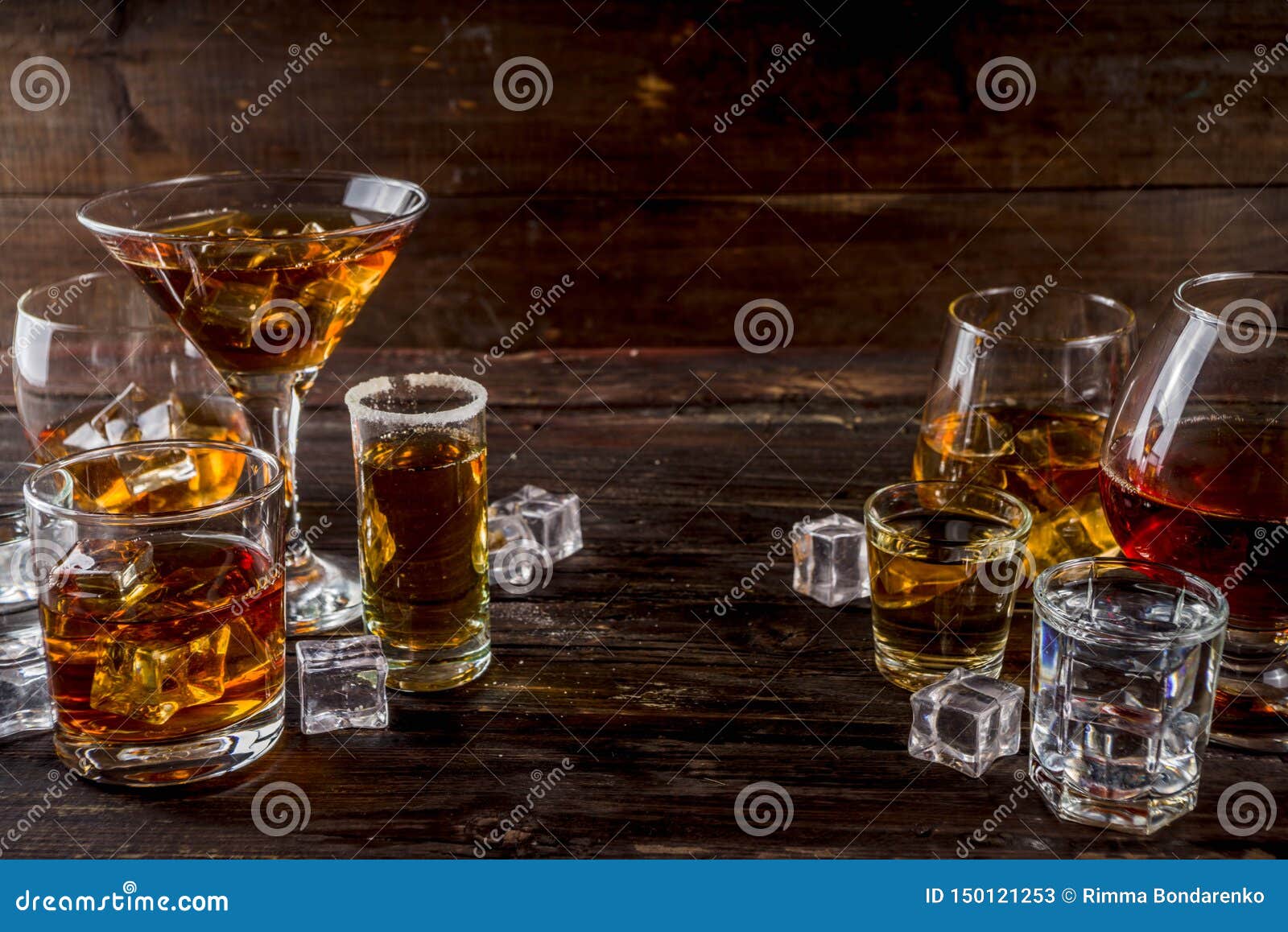 Selection of Hard Strong Alcoholic Drinks Stock Image - Image of space ...