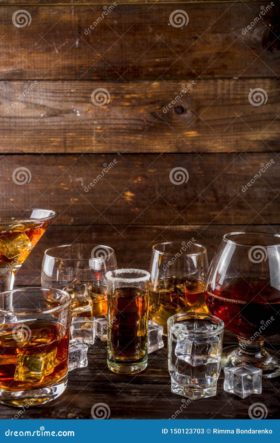 Selection of Hard Strong Alcoholic Drinks Stock Image - Image of ...