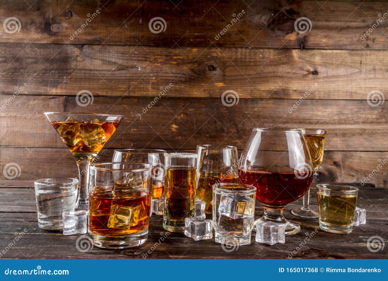 Selection of Hard Strong Alcoholic Drinks Stock Photo - Image of spirit ...