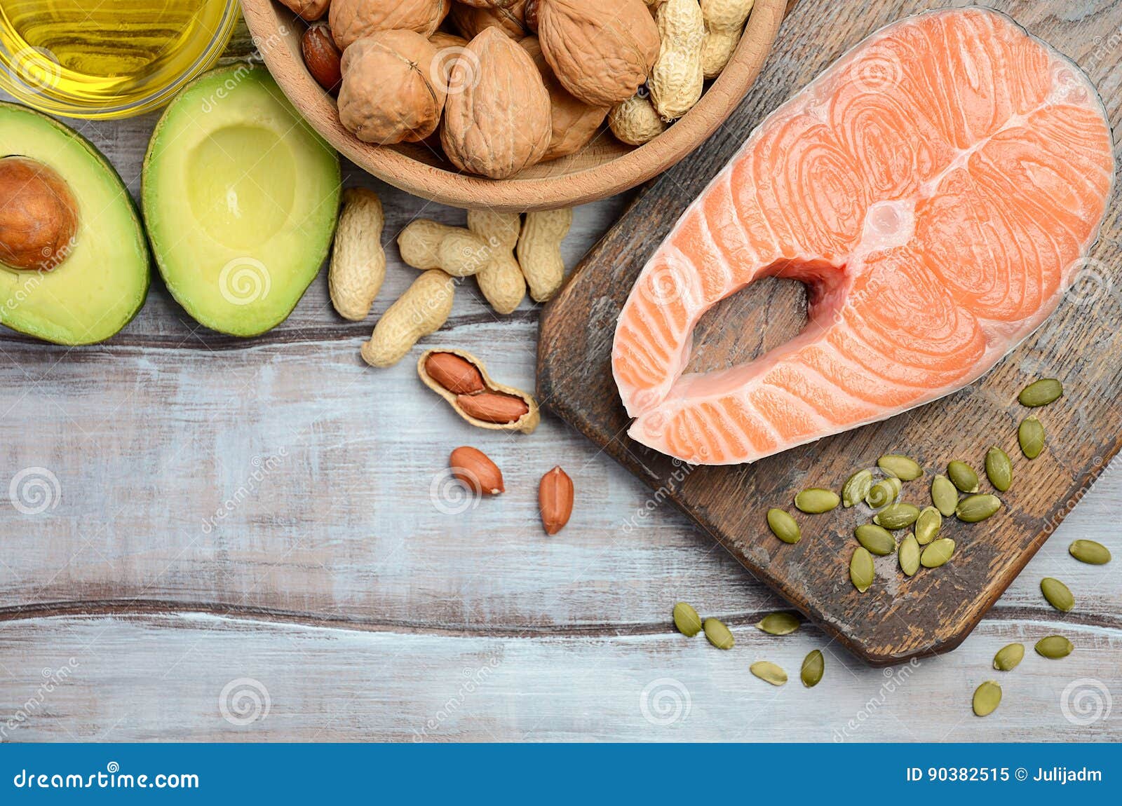 Selection of Healthy Fat Sources. Stock Image - Image of peanut, olive ...