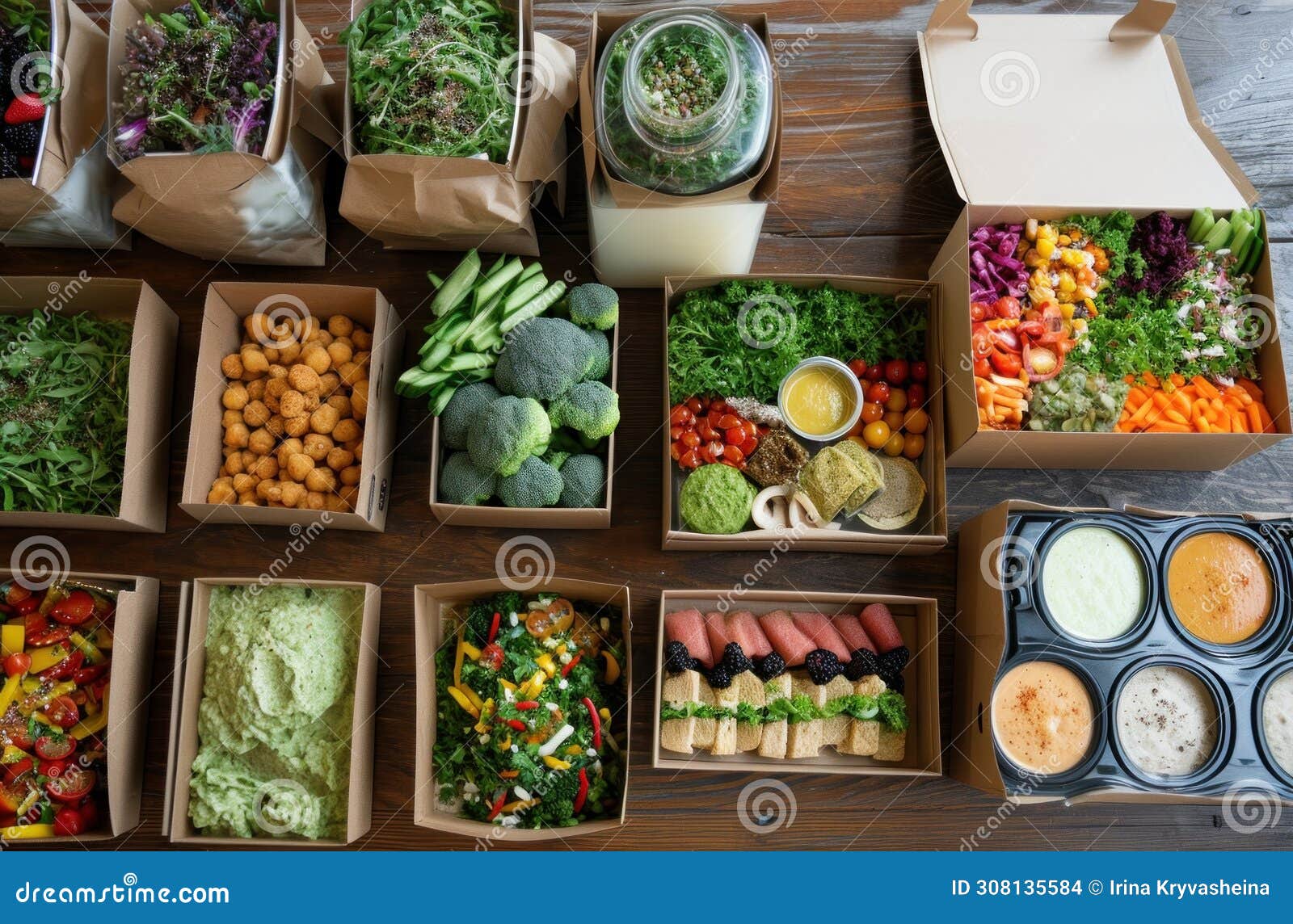 A Selection of Healthy Food in the Boxes Stock Photo - Image of ...