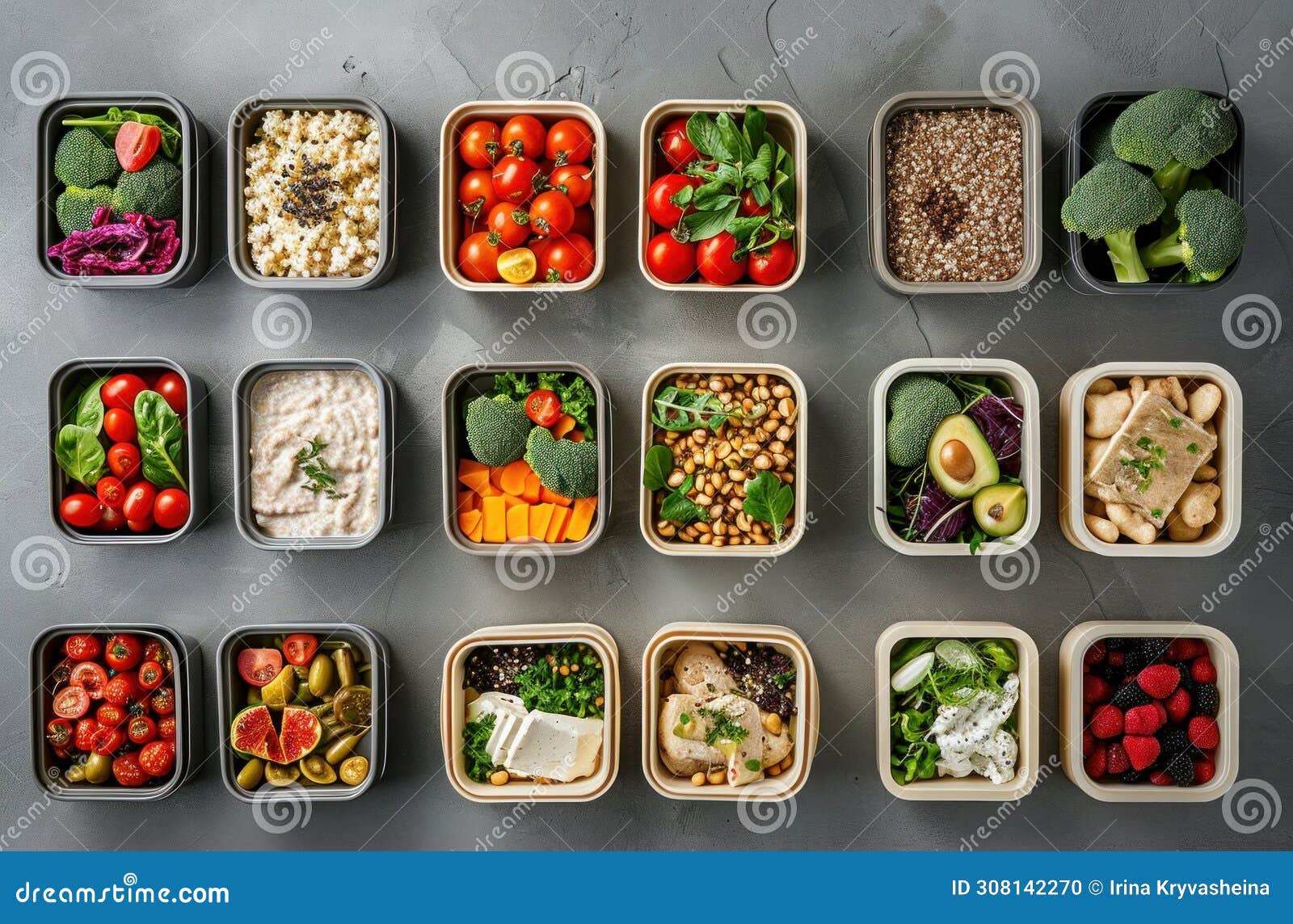 A Selection of Healthy Food in the Boxes Stock Photo - Image of ...