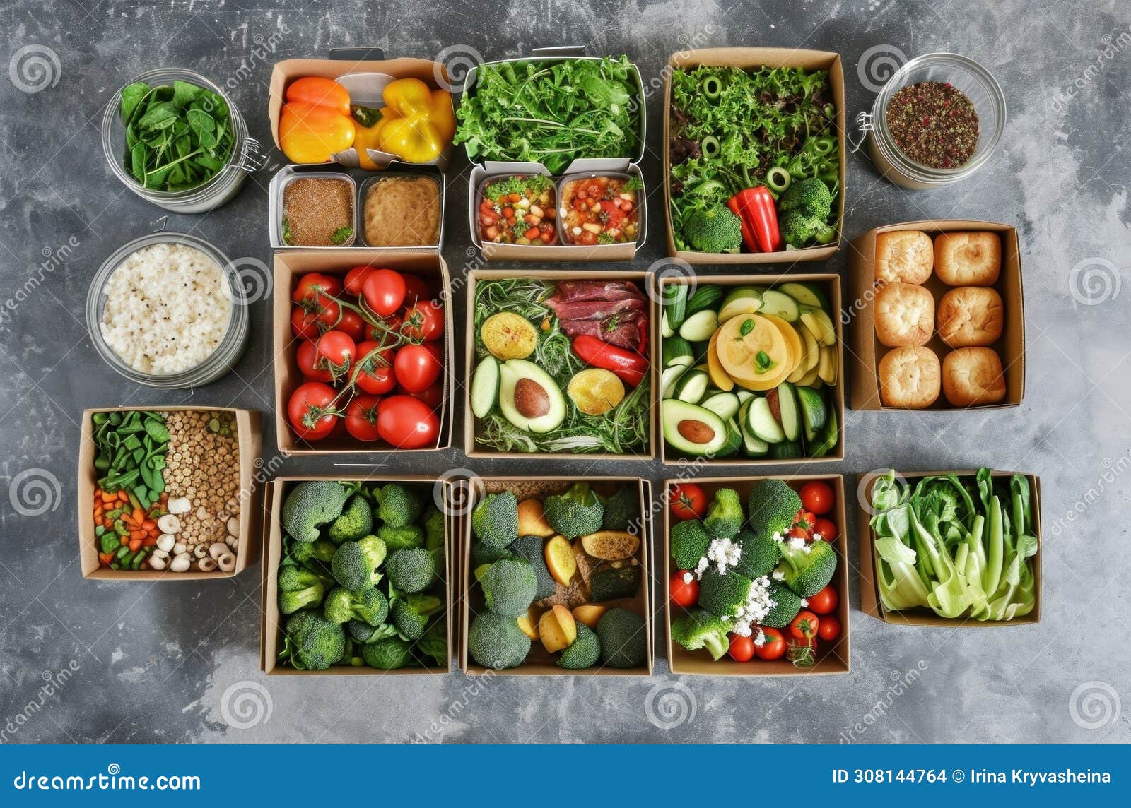 A Selection of Healthy Food in the Boxes Stock Photo - Image of ...