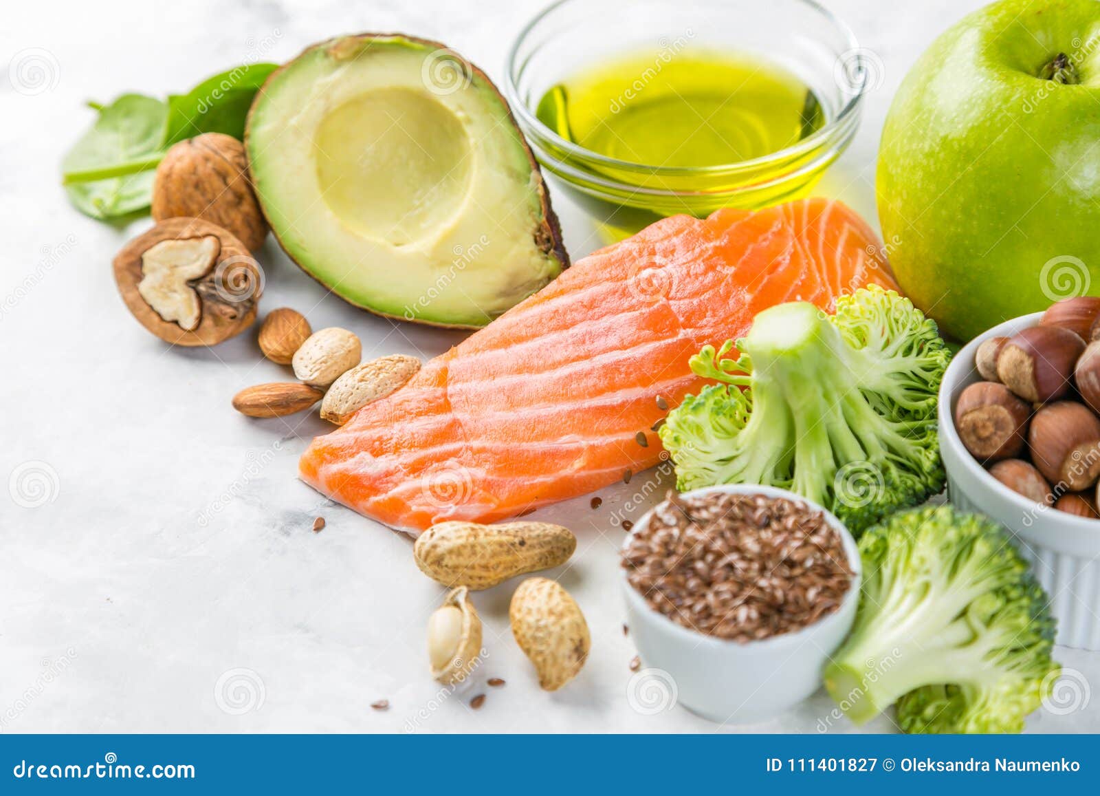 Selection of Healthy Food Sources - Healthy Eating Concept. Ketogenic ...