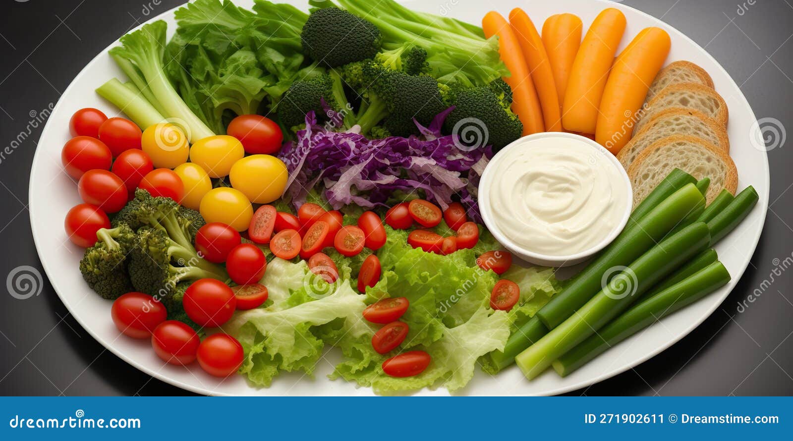 Selection of healthy foods stock image. Image of salad - 271902611