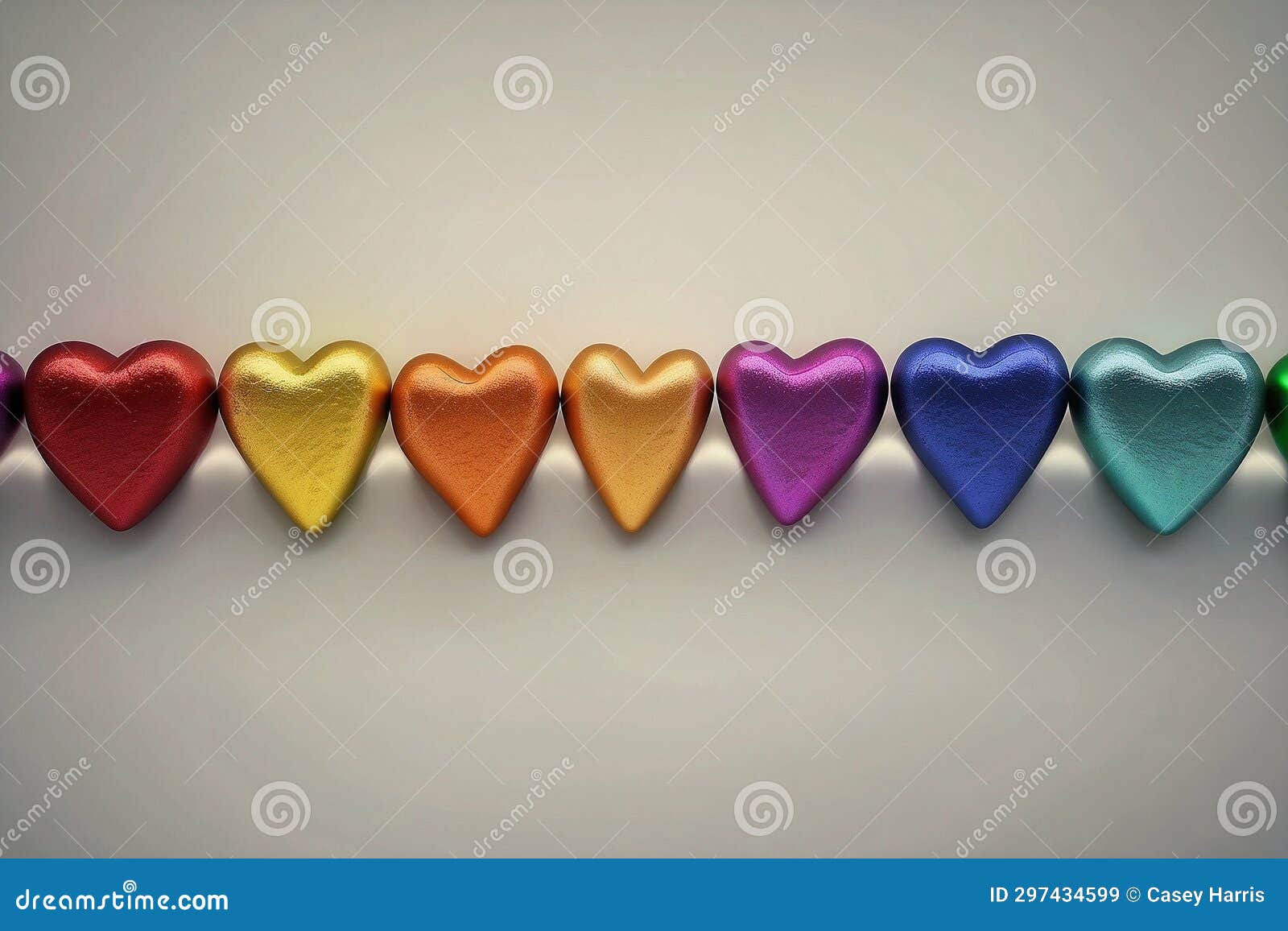 Coloured Hearts stock illustration. Illustration of yellow - 297434599