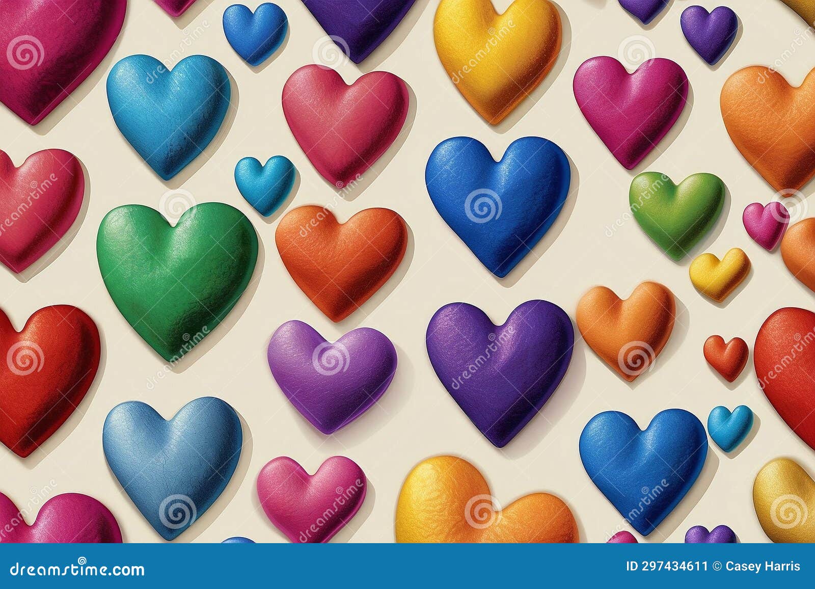 Coloured Hearts stock illustration. Illustration of hearts - 297434611