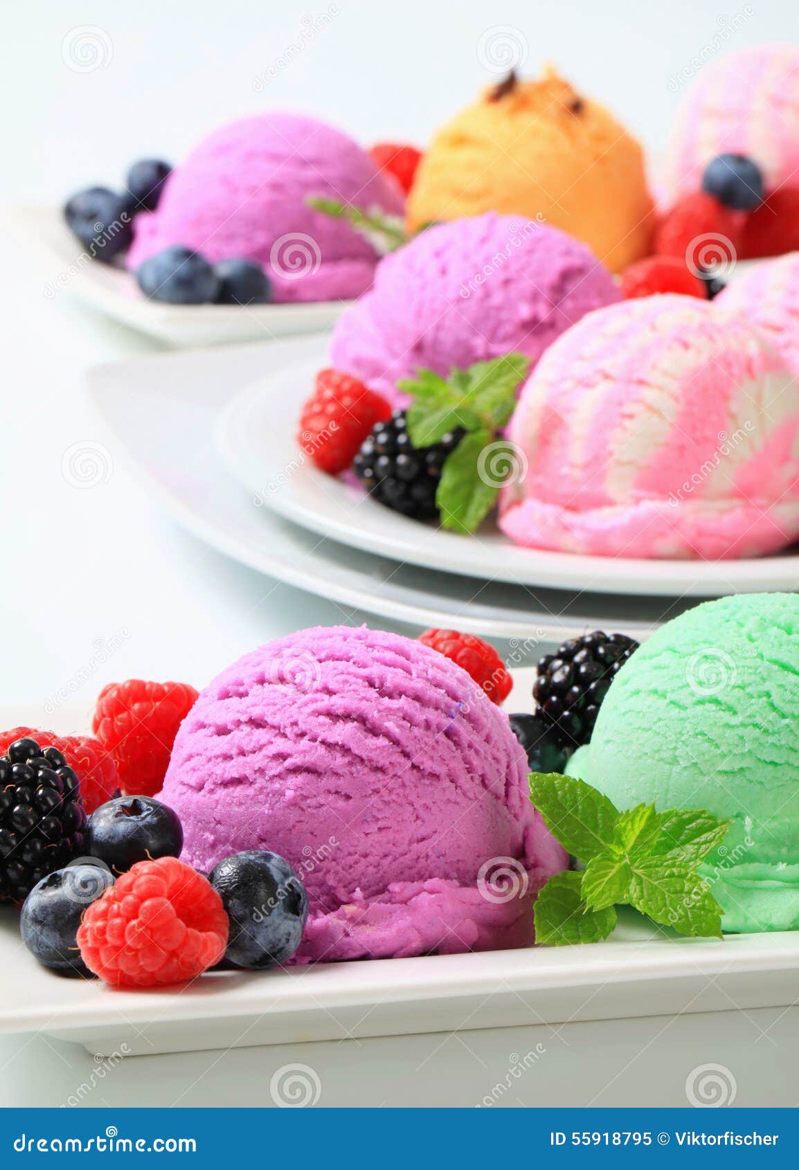Selection of Ice Cream Flavors Stock Image - Image of dessert ...