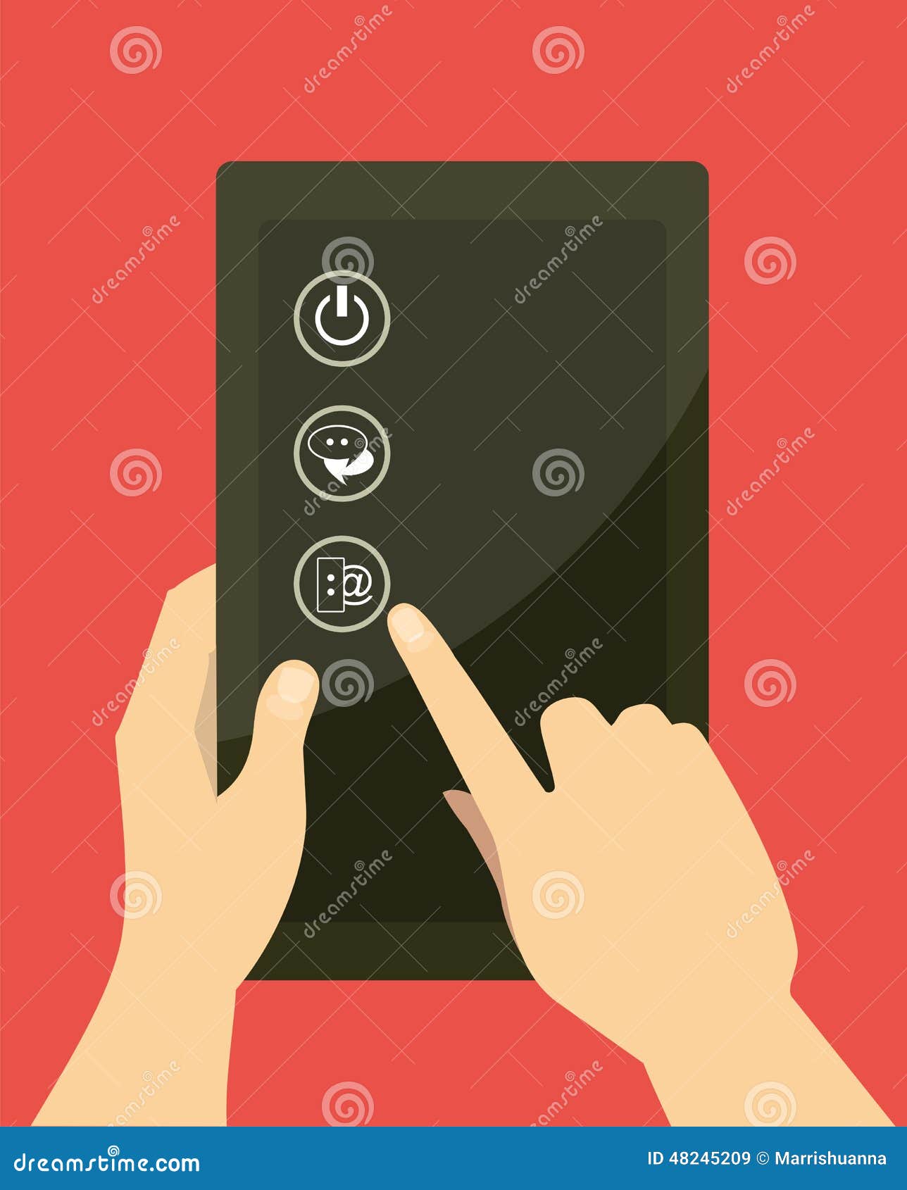 Selection of Icons on the Tablet Stock Vector - Illustration of ...