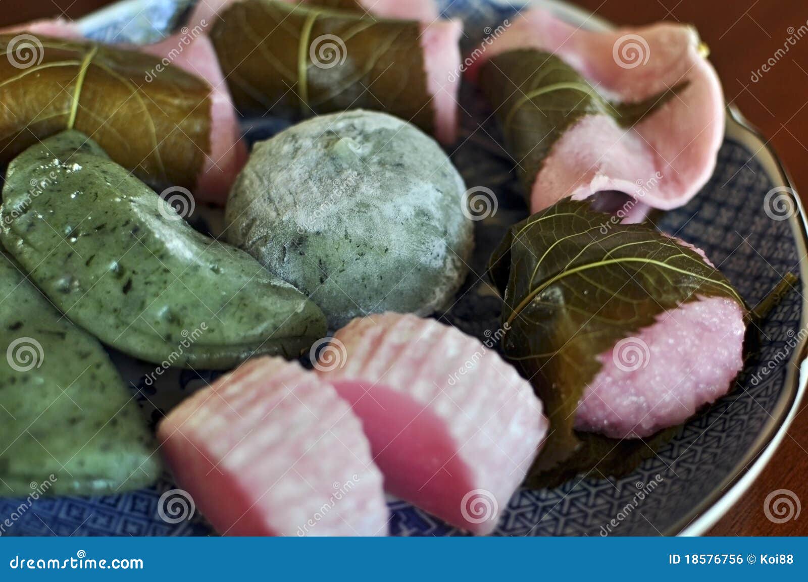 Selection of Japanese Sweets Stock Photo - Image of sweets, green: 18576756