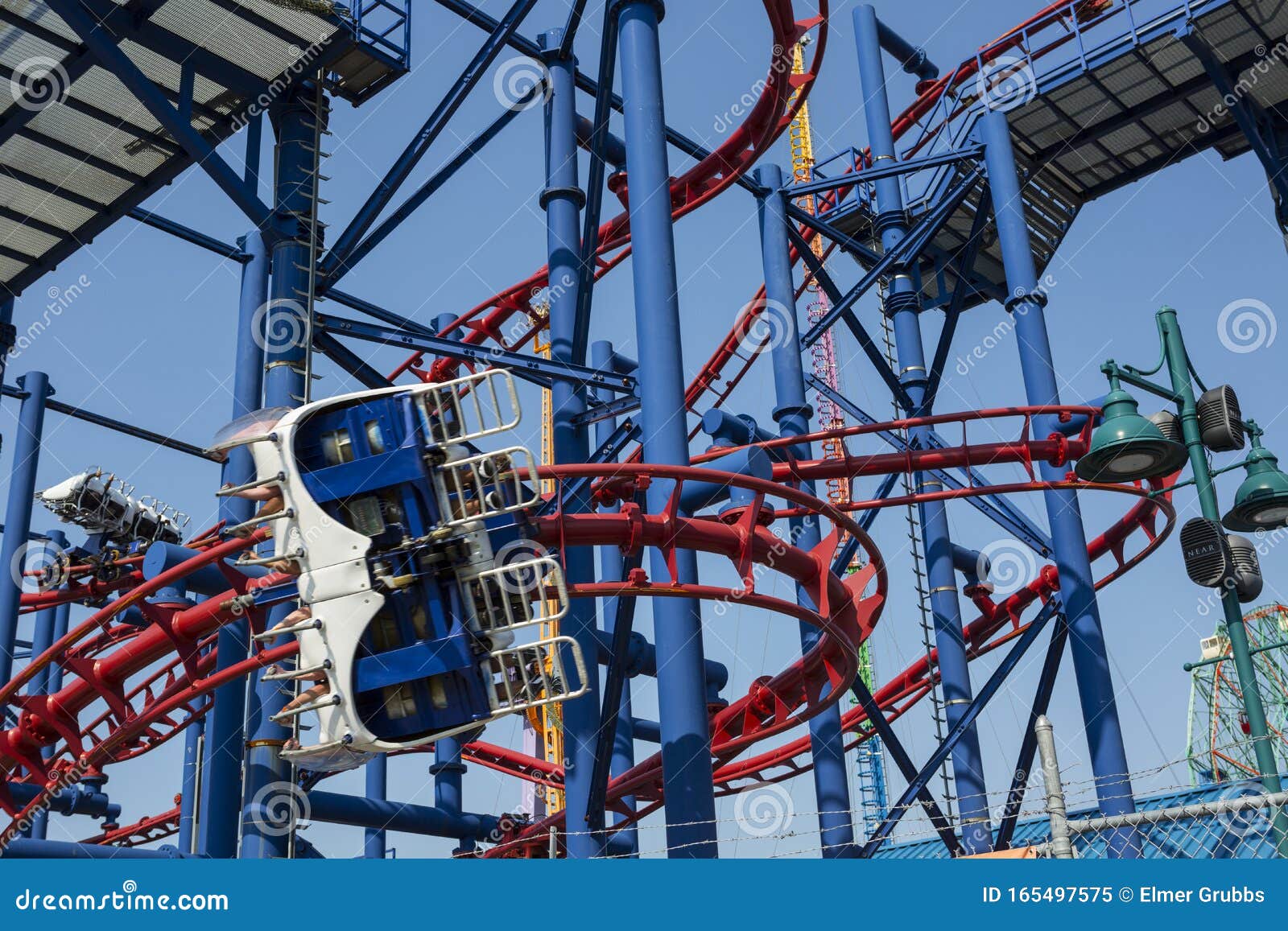 A Selection of Large Roller Coasters Intertwined Together Stock Image ...