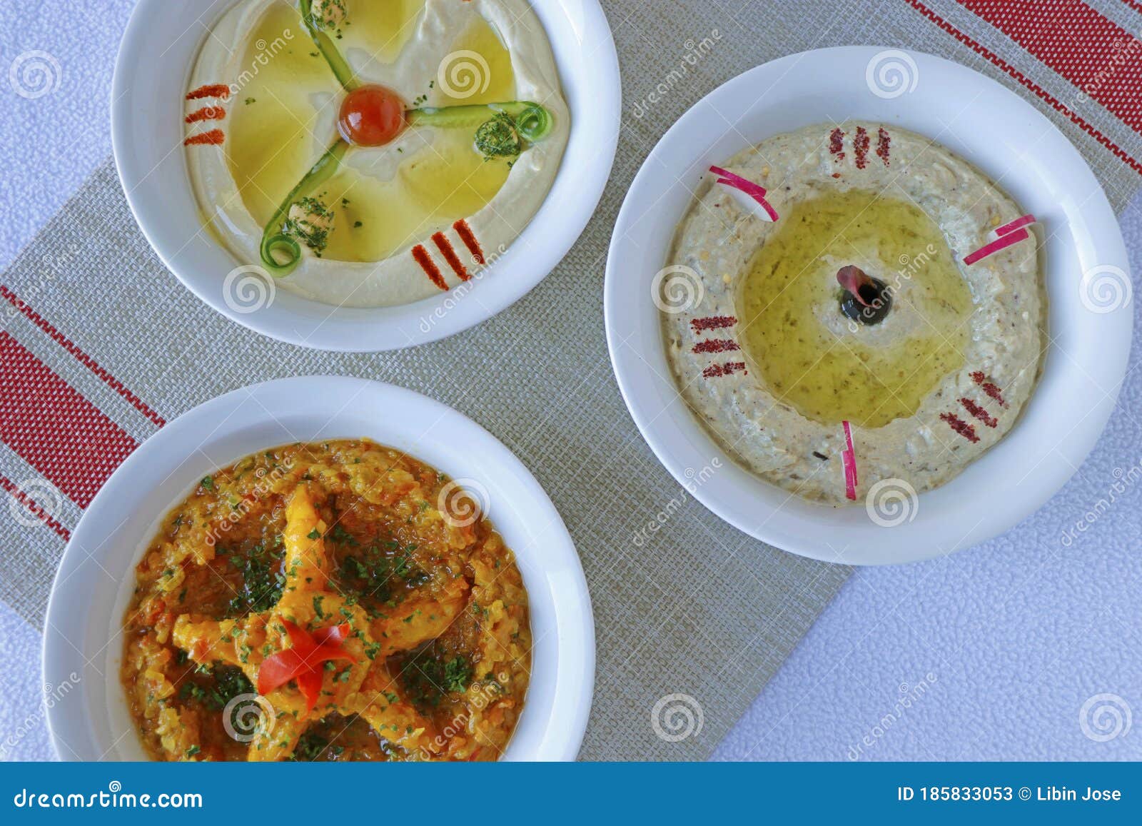 Selection of Libanese or Arabic Food Mezze Stock Image - Image of ...