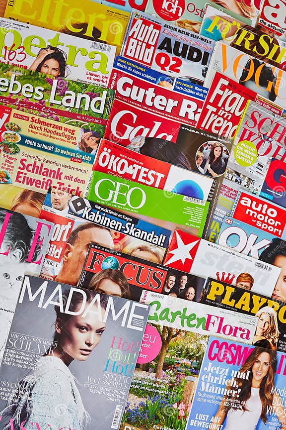 Selection of Many German Journals Editorial Stock Photo - Image of ...