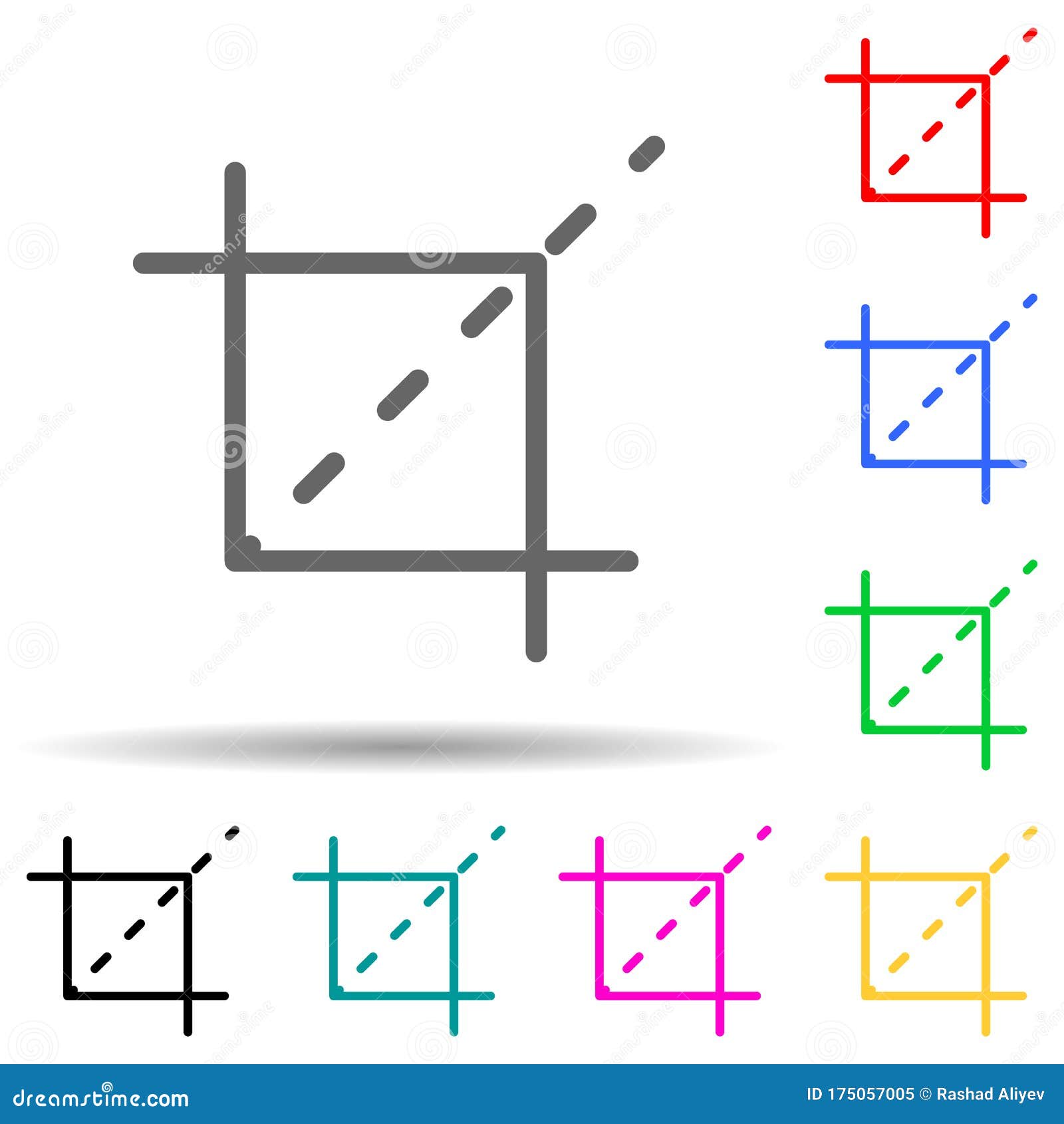 Selection Mark Multi Color Style Icon. Simple Thin Line, Outline Vector ...