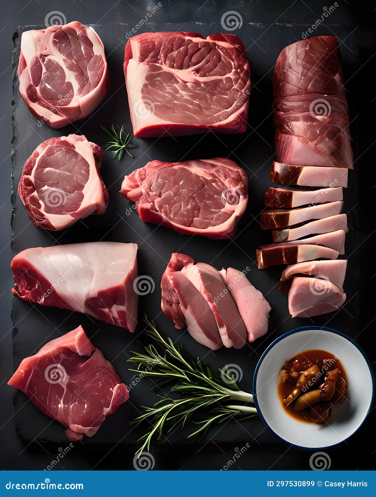 Selection of Meat stock illustration. Illustration of baking - 297530899