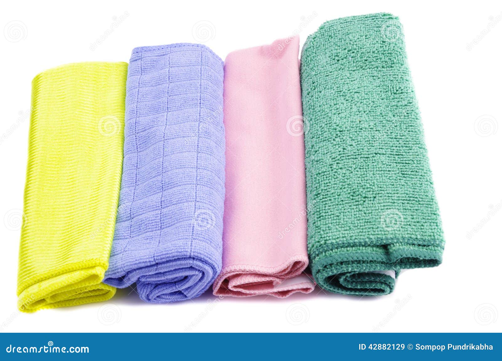 Selection Microfiber Napkins Different Colors Isolated White Stock ...