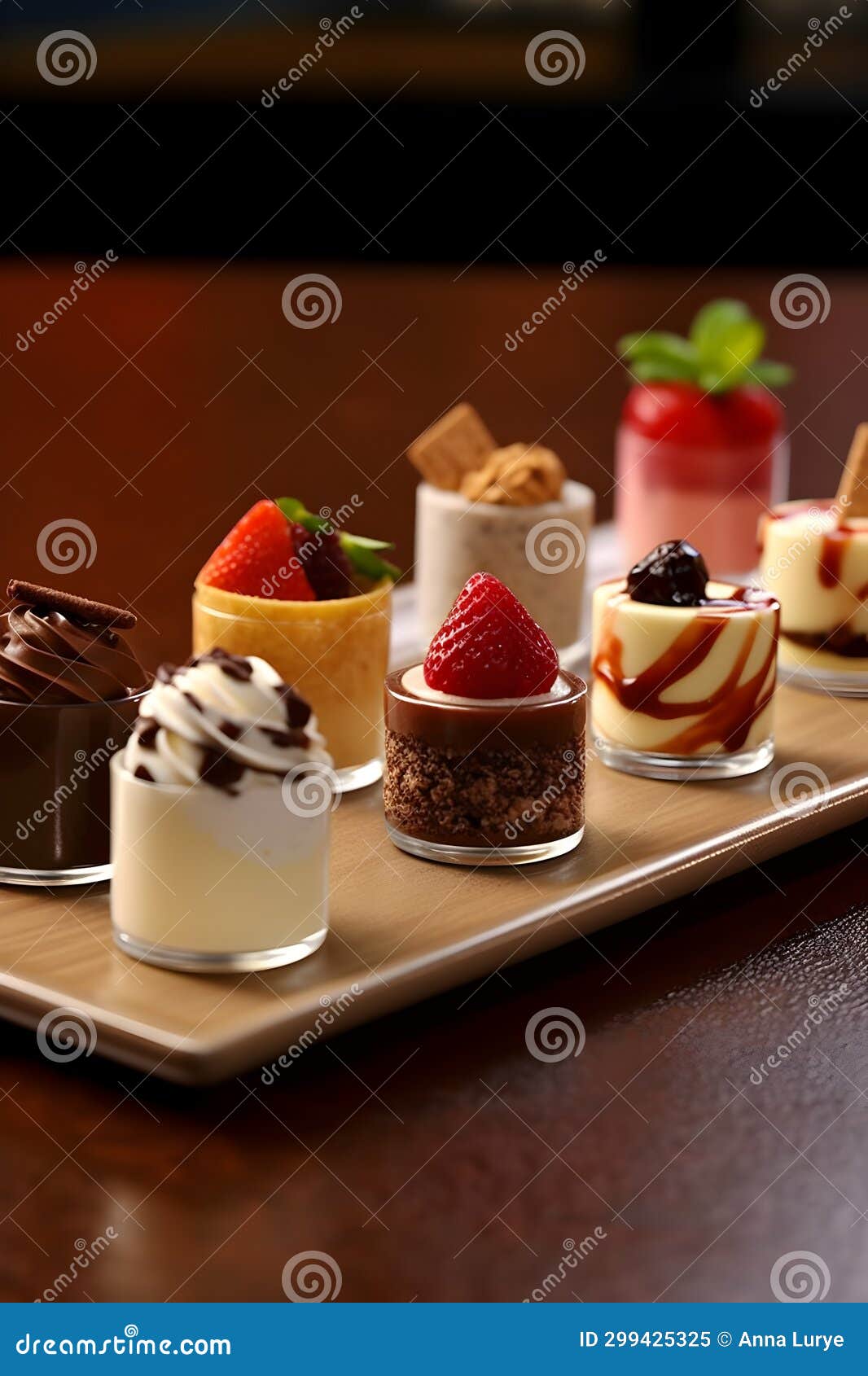 A Selection of Mini Dessert Samplers Stock Illustration - Illustration ...