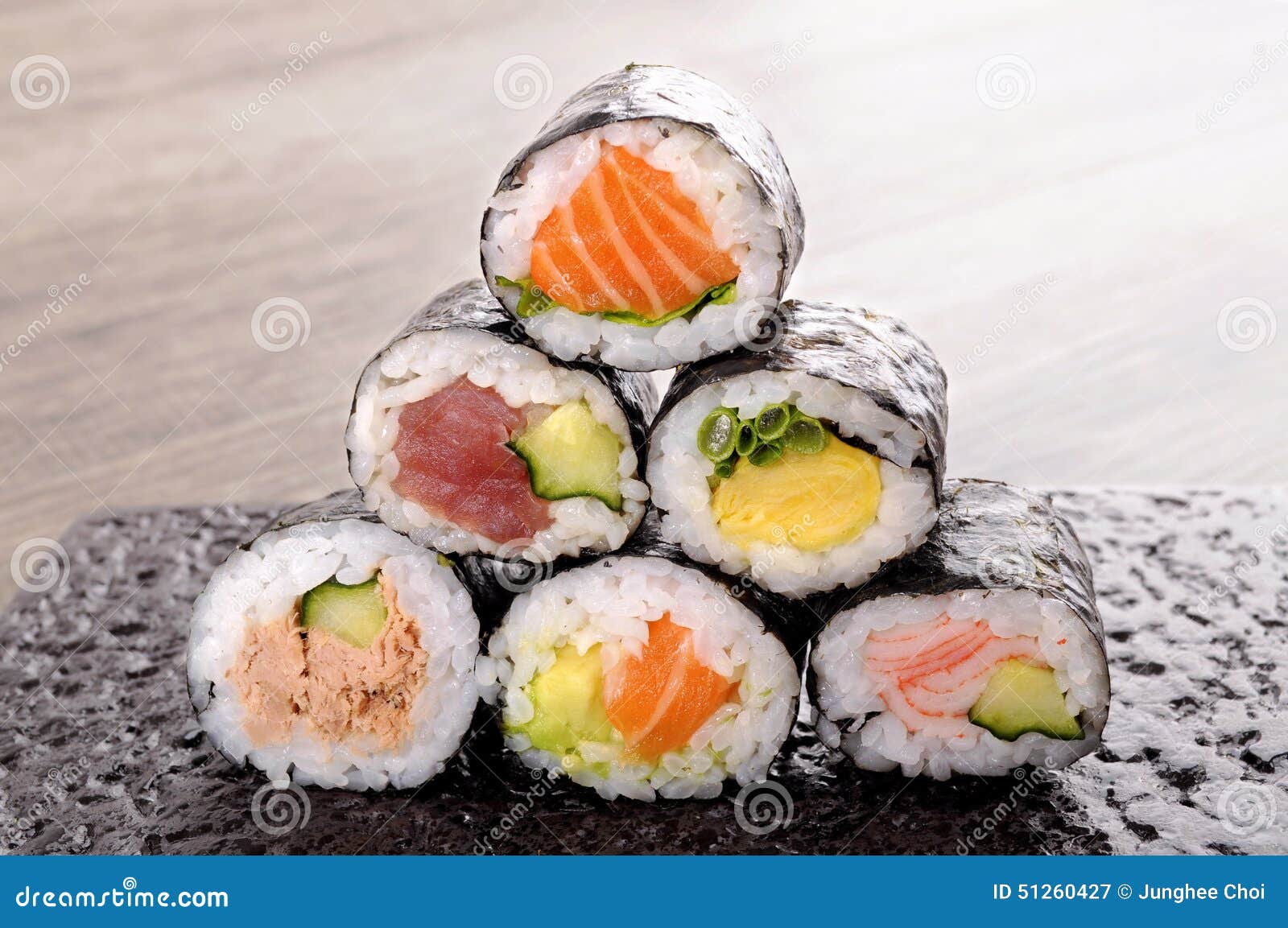 Selection of Mini Sushi Roll Stock Image - Image of roll, asia: 51260427