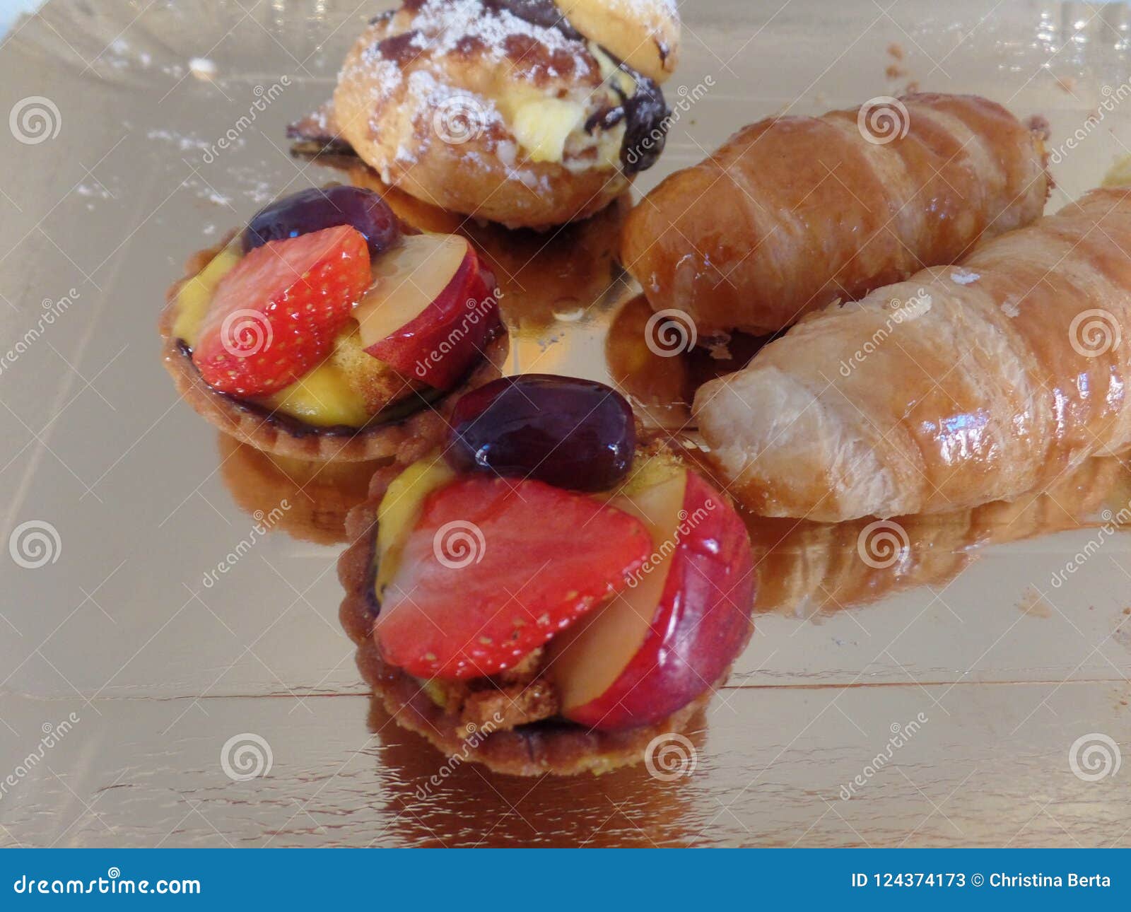 A Selection of Miniature Pastries Stock Image - Image of plate, flaky ...