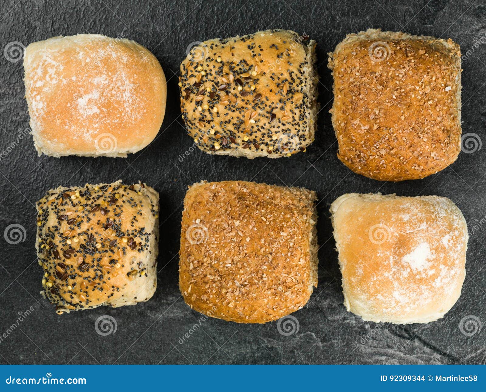 Selection of Mixed Bread Rolls or Buns Stock Photo - Image of element ...