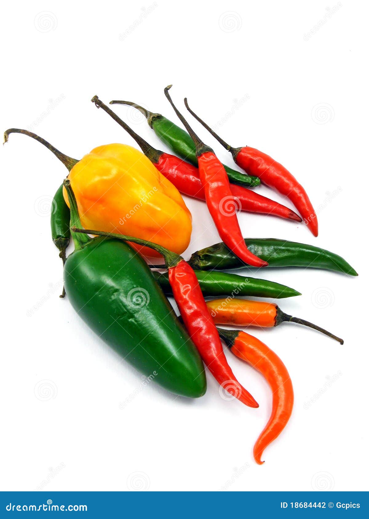 A Selection of Mixed Chillies Stock Photo - Image of chili, spice: 18684442