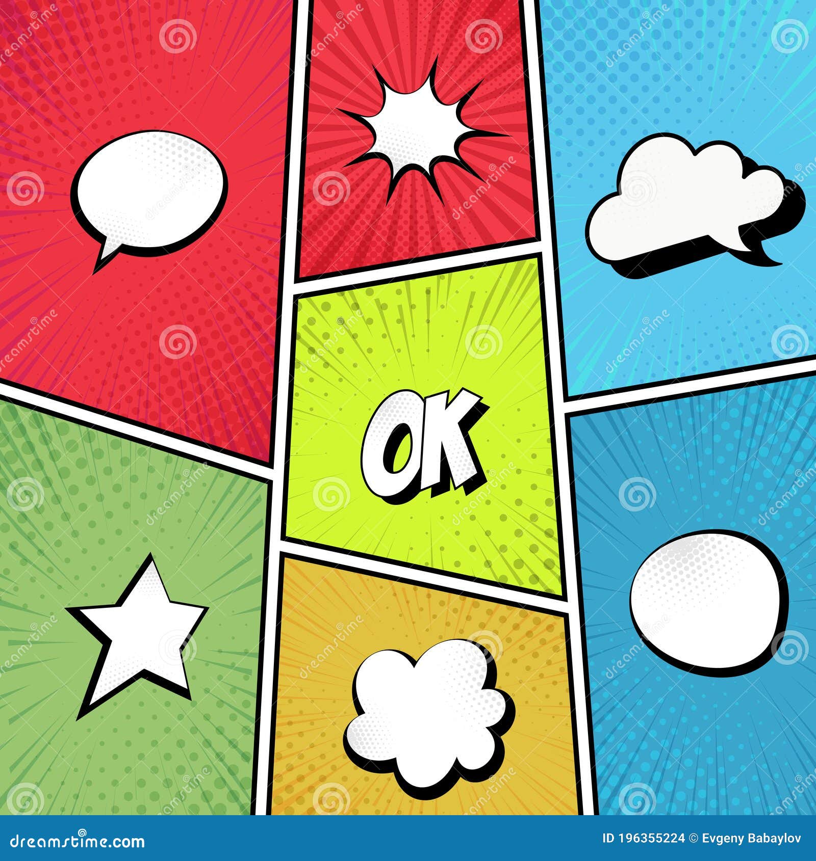 A Selection of Multicolored Comic Zoom Backgrounds with Elements ...