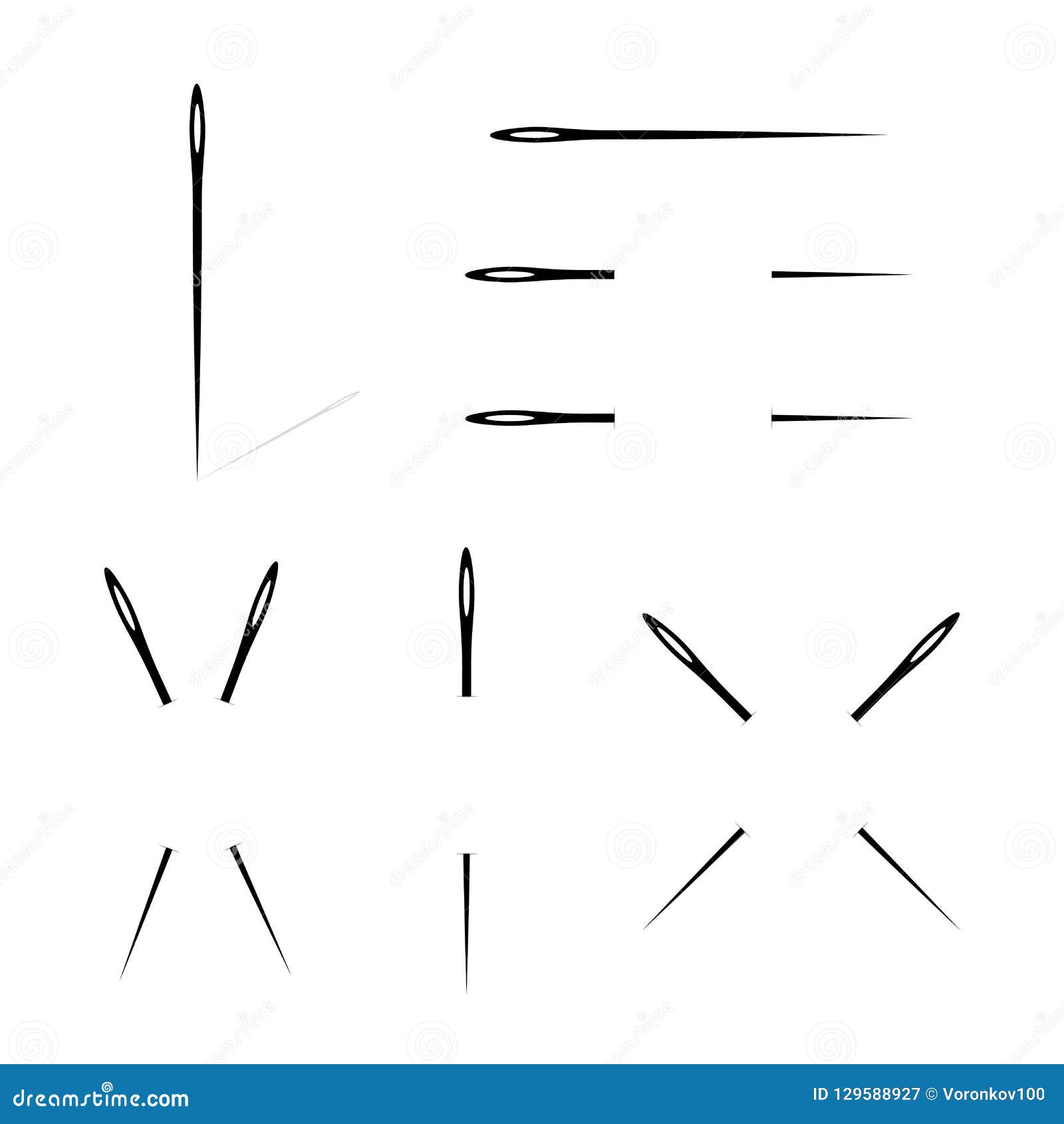 A Selection of Needles of Different Variant, Icons. Vector Elements for ...