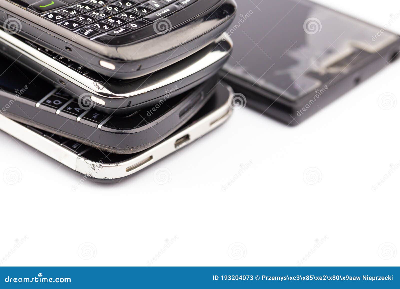 Stack of Old, Rubbish Smartphones Stock Image - Image of discarded ...