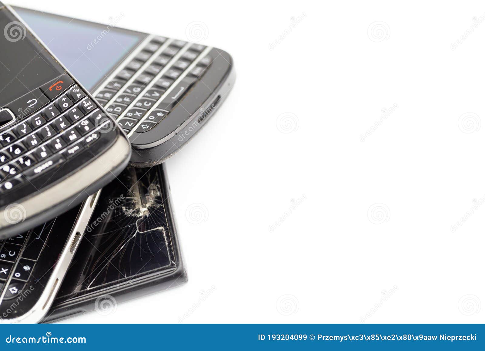 Stack of Old, Rubbish Smartphones Stock Image - Image of recycling ...