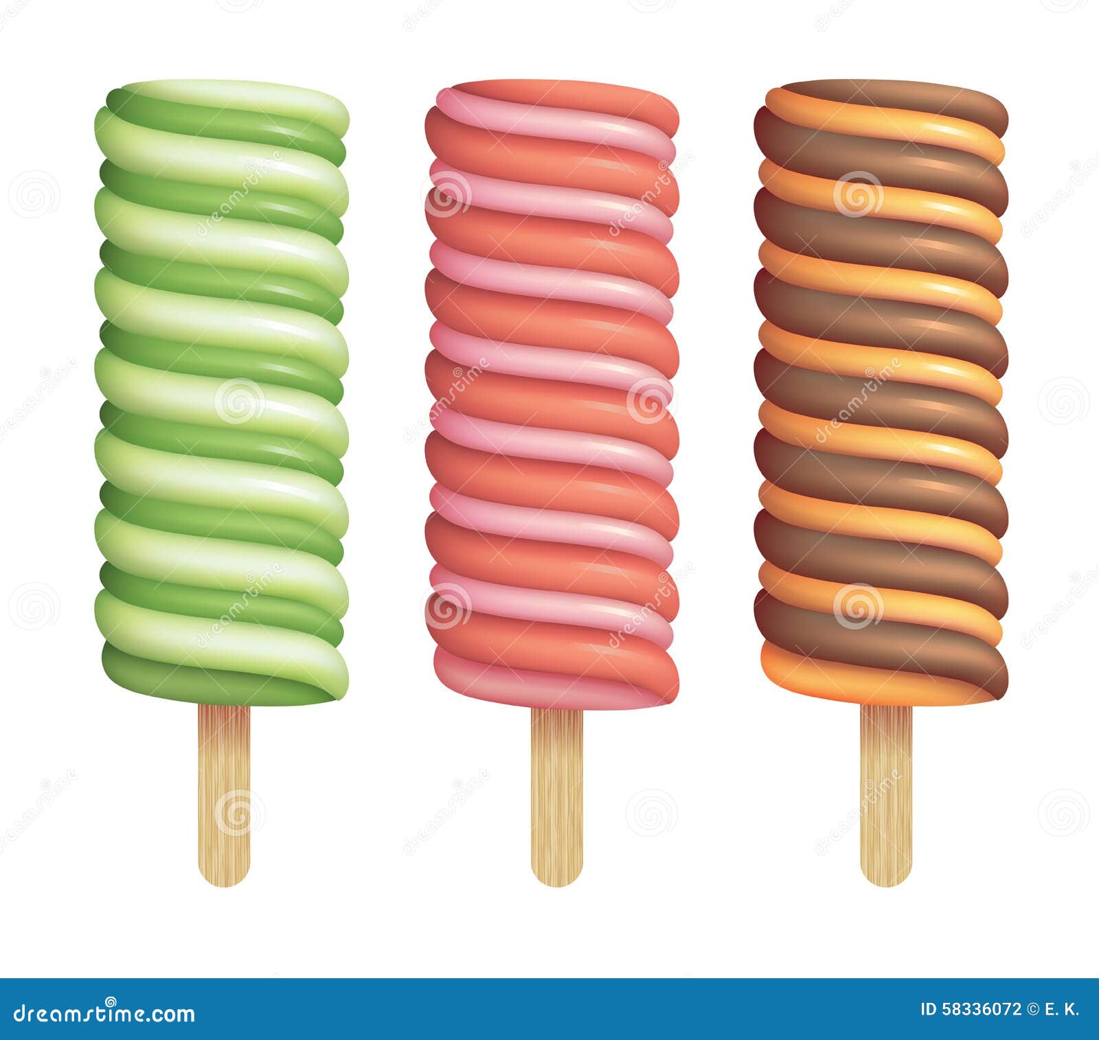 Selection of popsicles. stock vector. Illustration of popsicle - 58336072