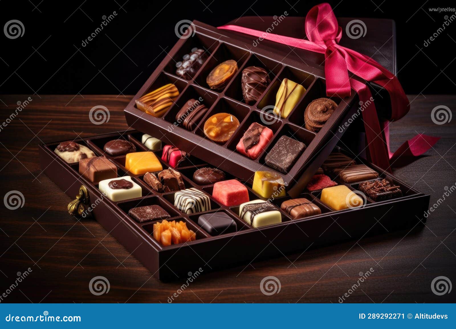 Selection of Pralines in a Luxurious Gift Box Stock Image - Image of ...